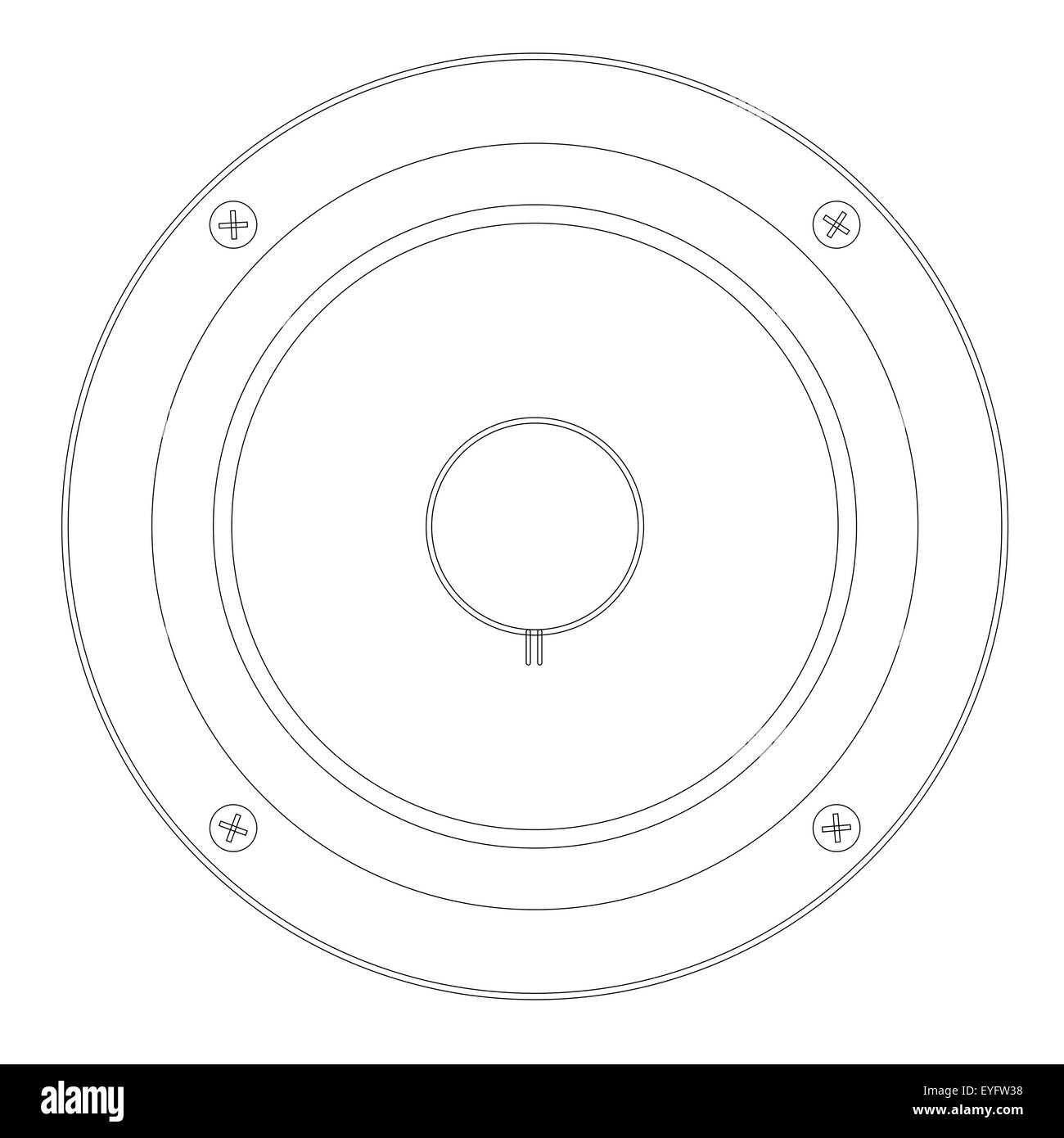 Outline drawing of a typical musical amplifier speaker Stock Photo - Alamy