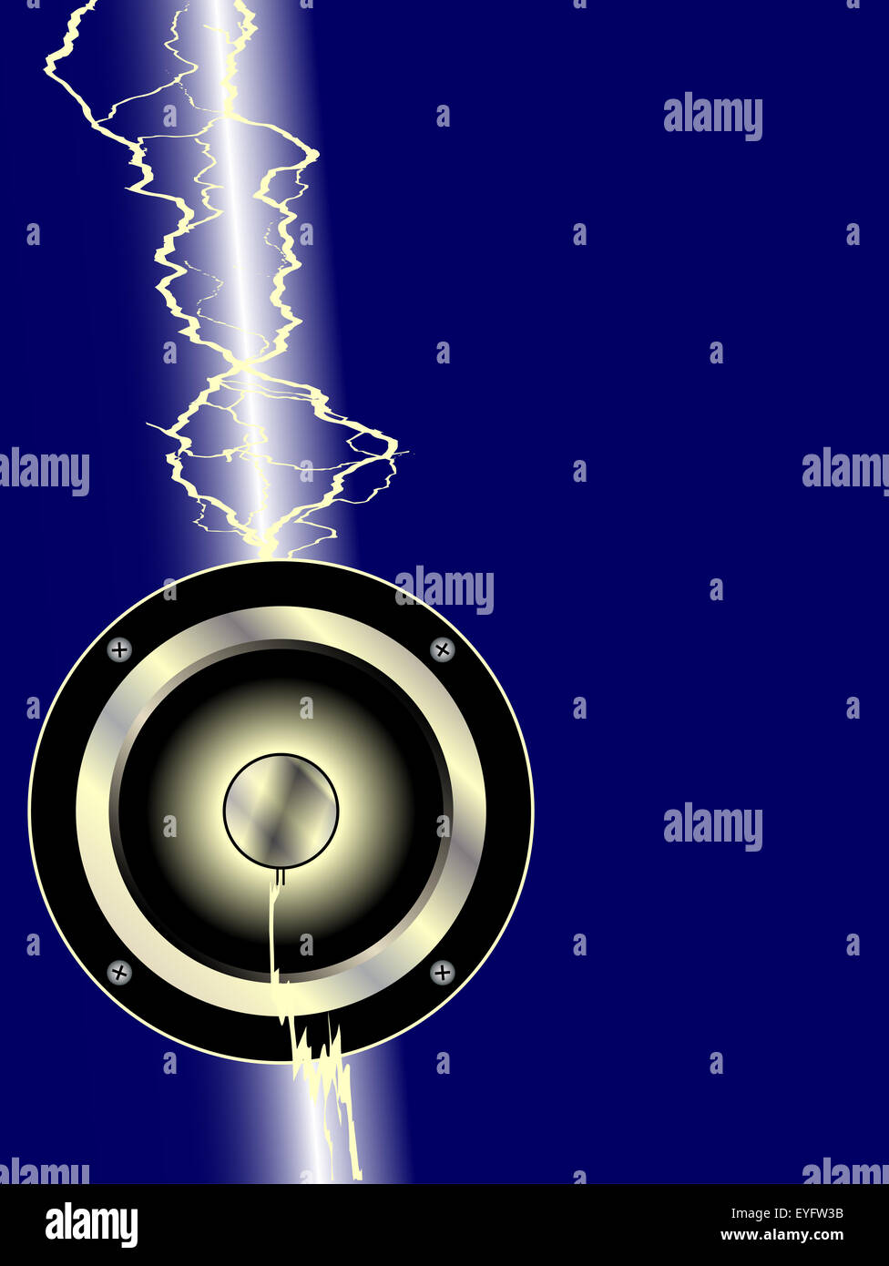 A electric guitar driver being struck by a lightning bolt Stock Photo ...