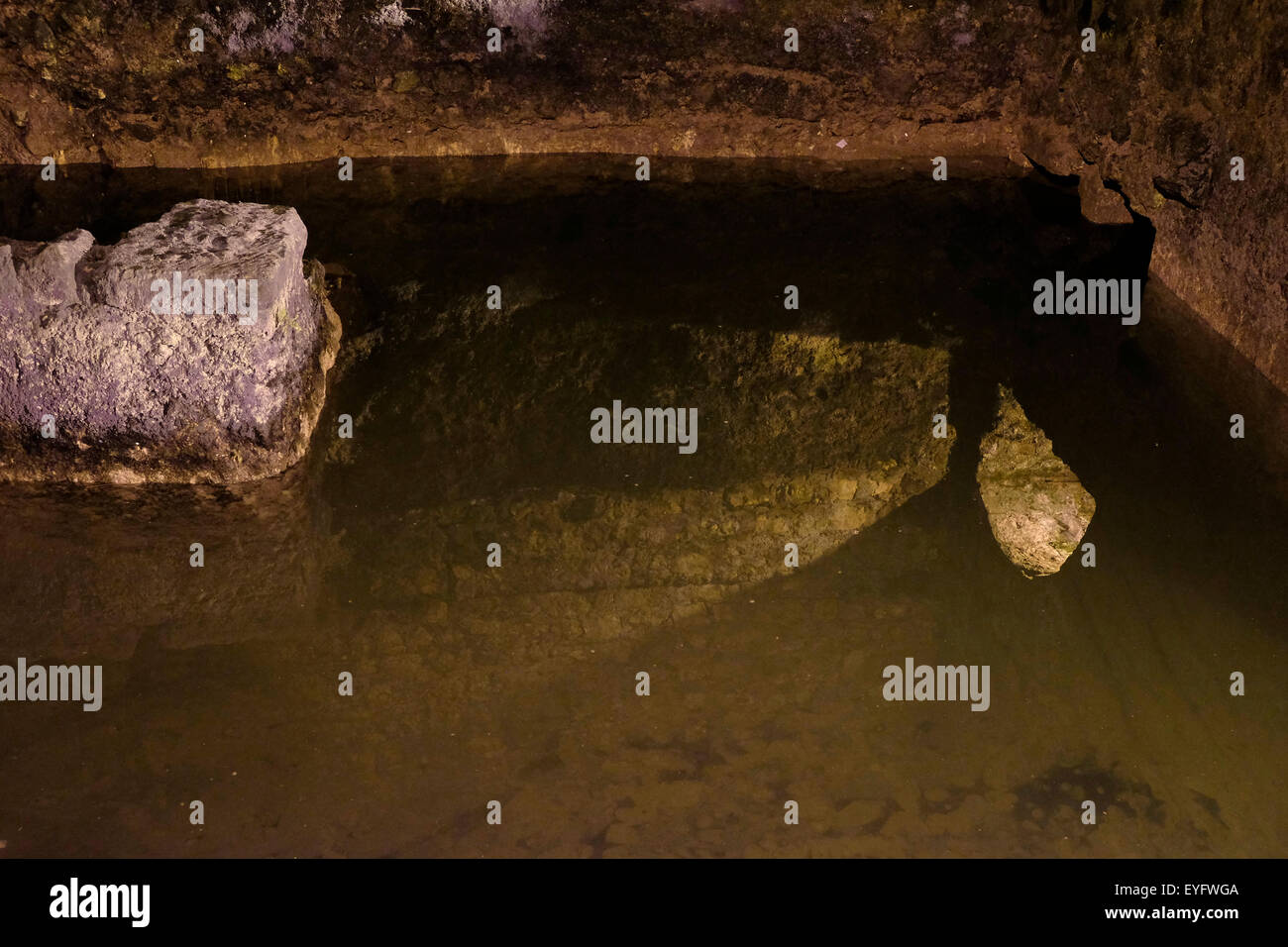 The small, shallow Struthion cistern Pool below the Convent of the ...