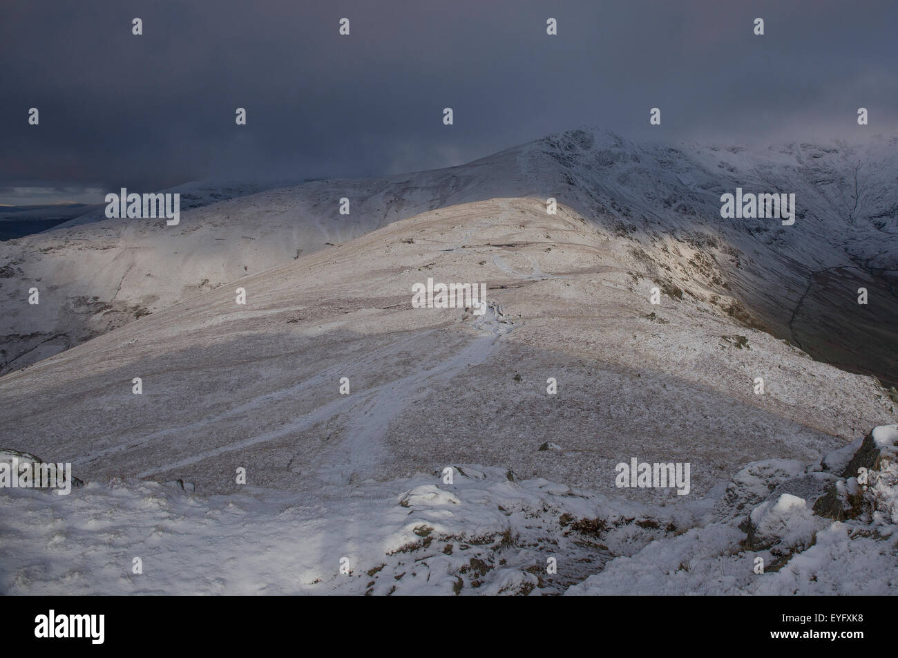 Winter walking in the Cumbrian Lake District on the "Fairfield Round ...