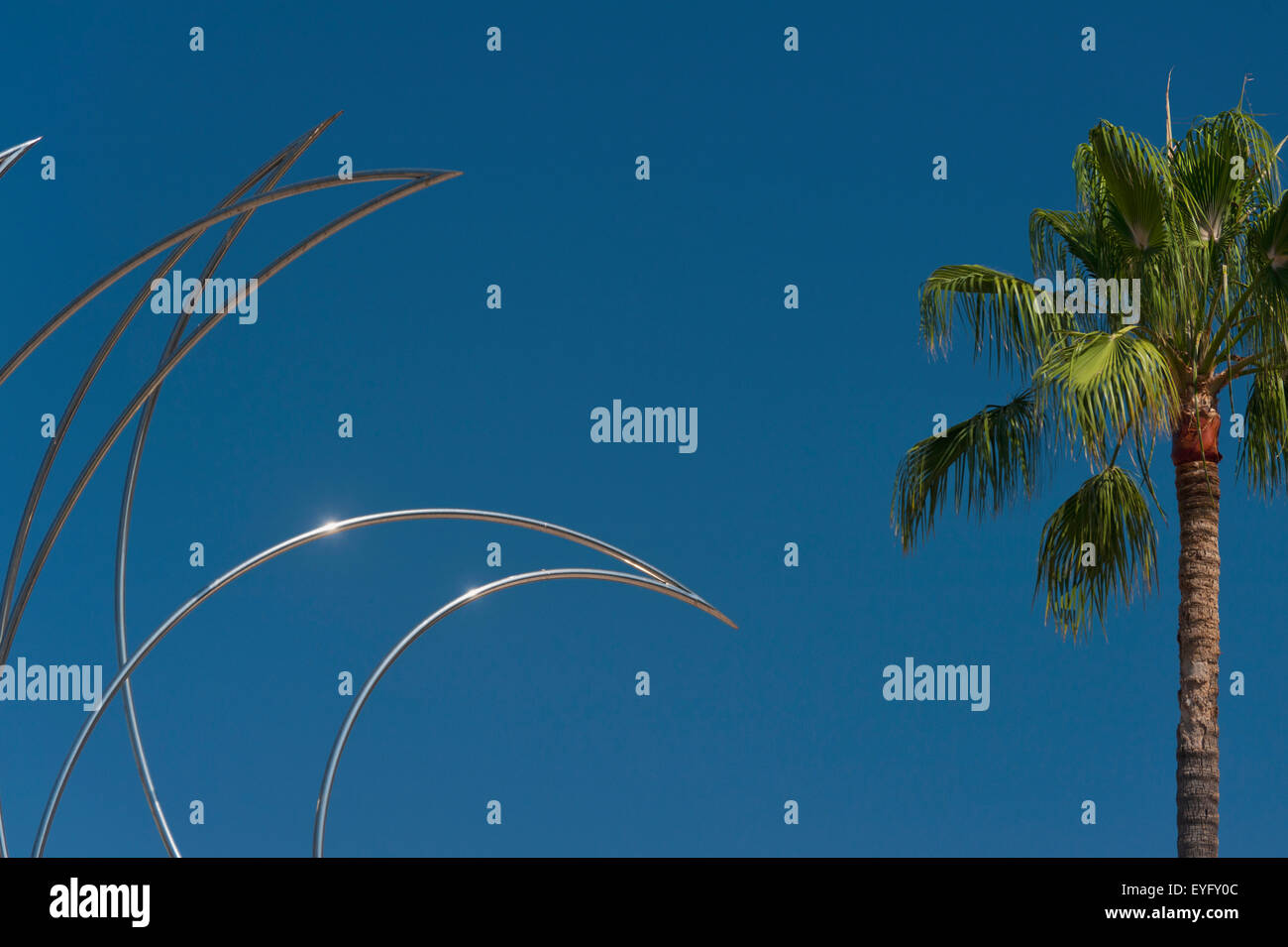Spain, Majorca, Modern art on balcony of Palau March; Palma Stock Photo ...