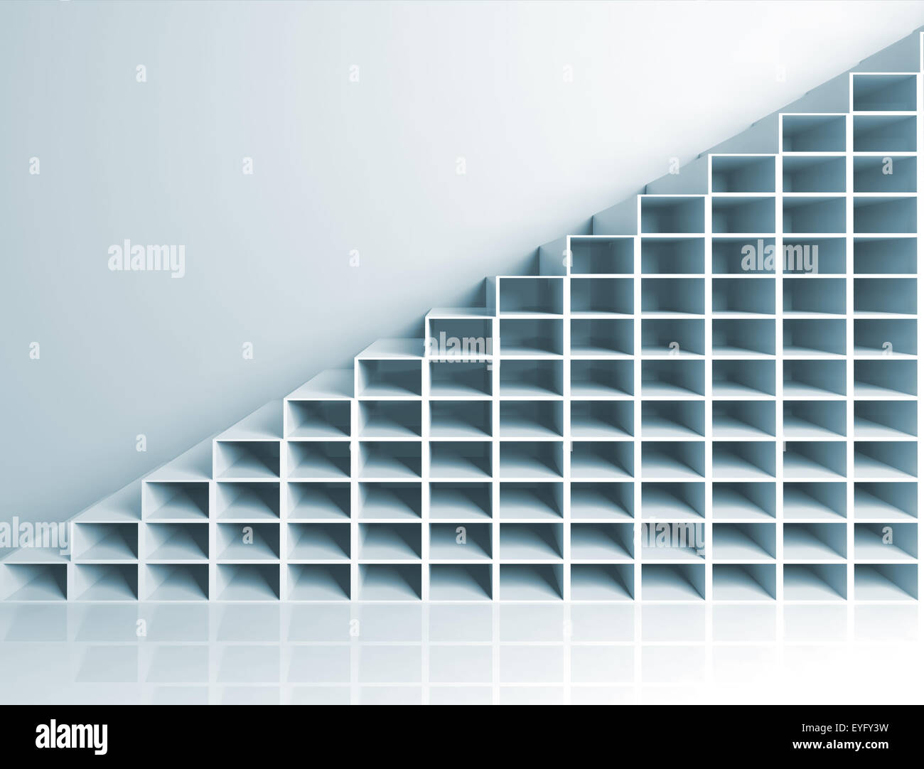 Abstract architecture background, 3d stairs on the wall Stock Photo - Alamy