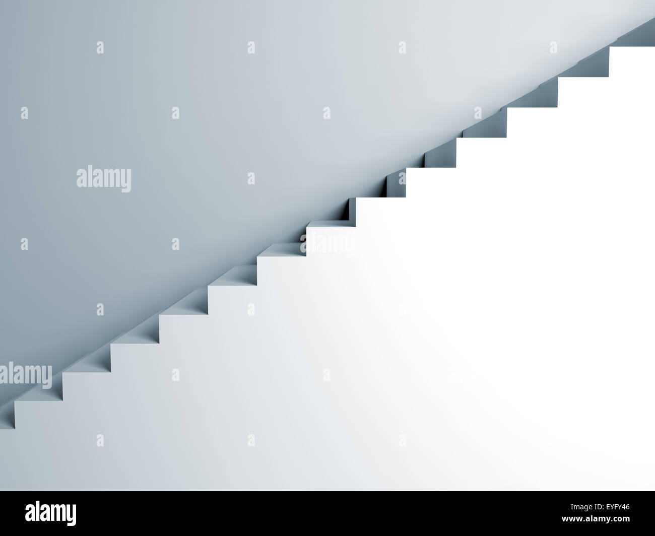 Stairs on the wall, abstract architecture, 3d interior background ...