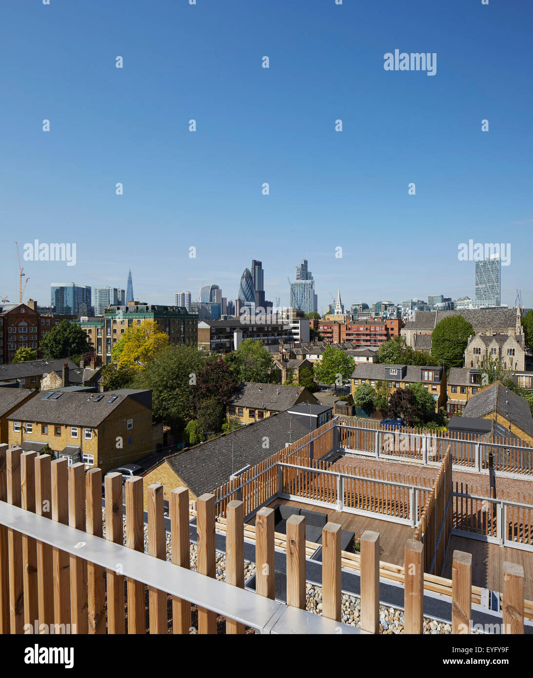Balcony view towards City of London. Peabody Trust Underwood Road ...