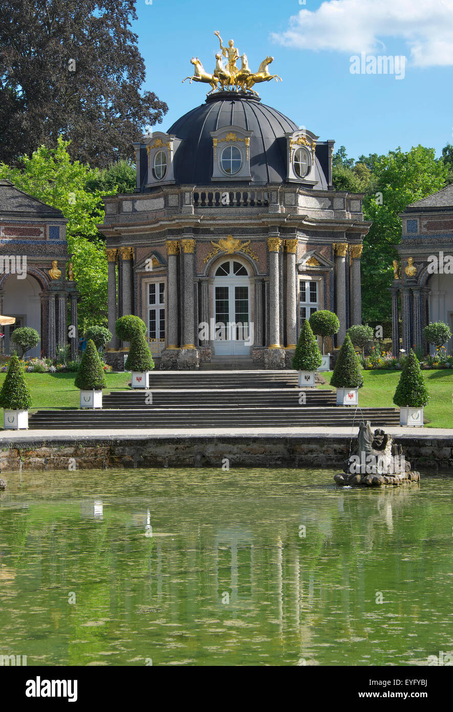 Sun temple in the new castle, Hermitage, Bayreuth, Upper Franconia ...
