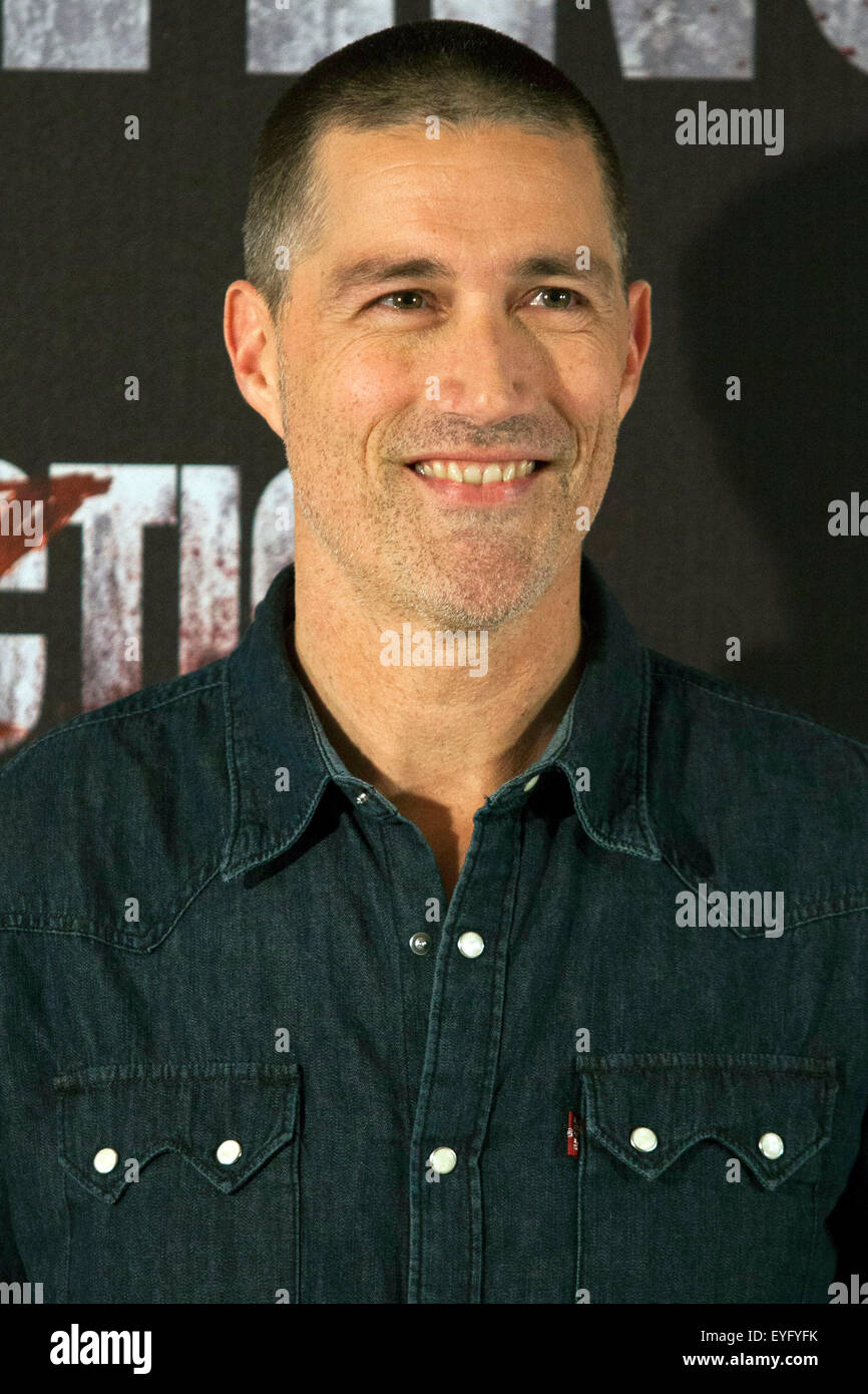 Matthew Fox attends the 'Extinction' photocall at Eurobuilding Hotel on ...