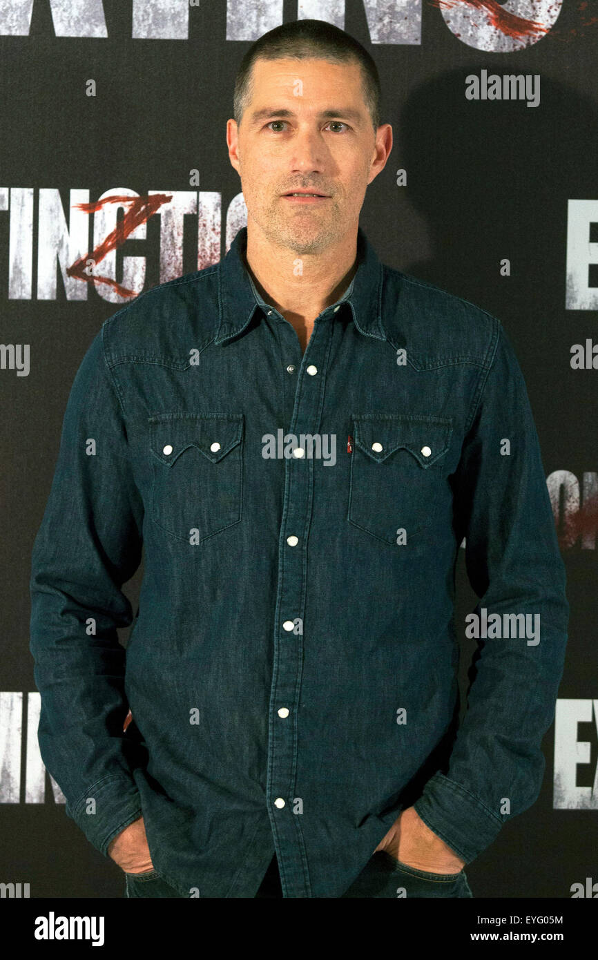 Matthew Fox attends the 'Extinction' photocall at Eurobuilding Hotel on ...