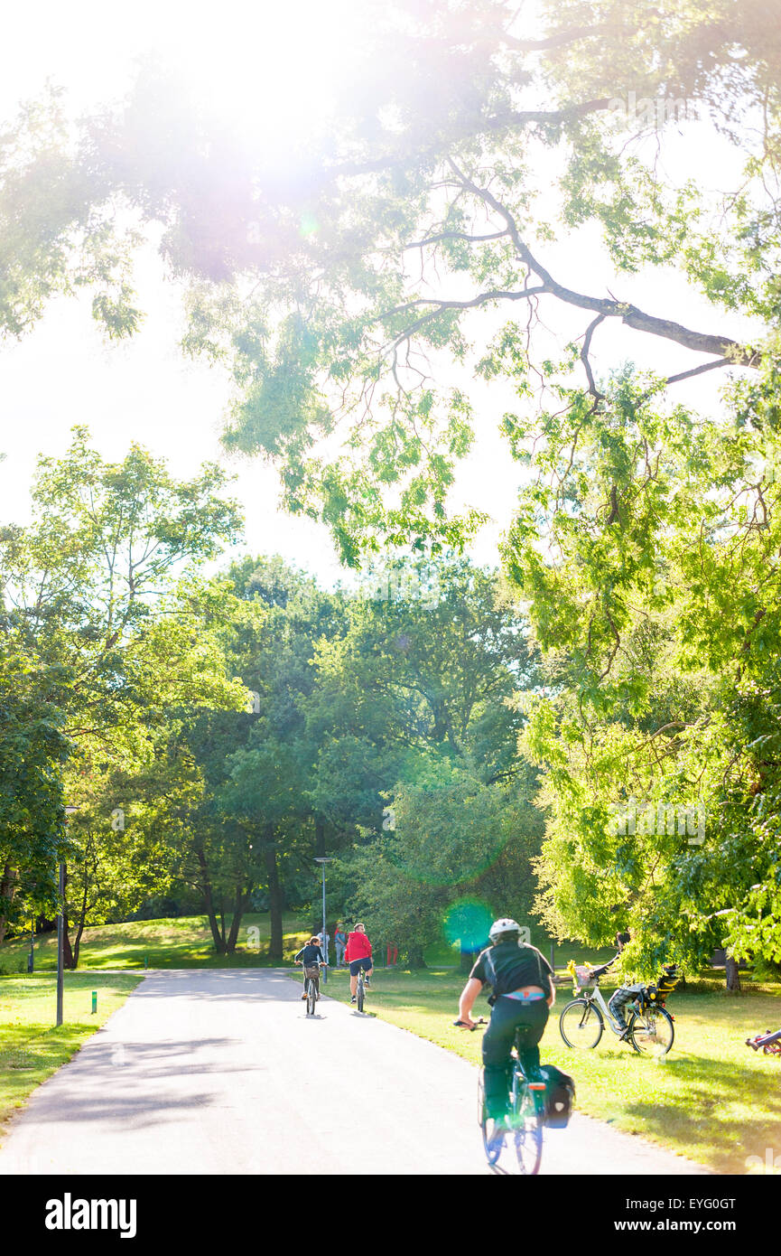 Bicycle Riders in the park Stock Photo - Alamy