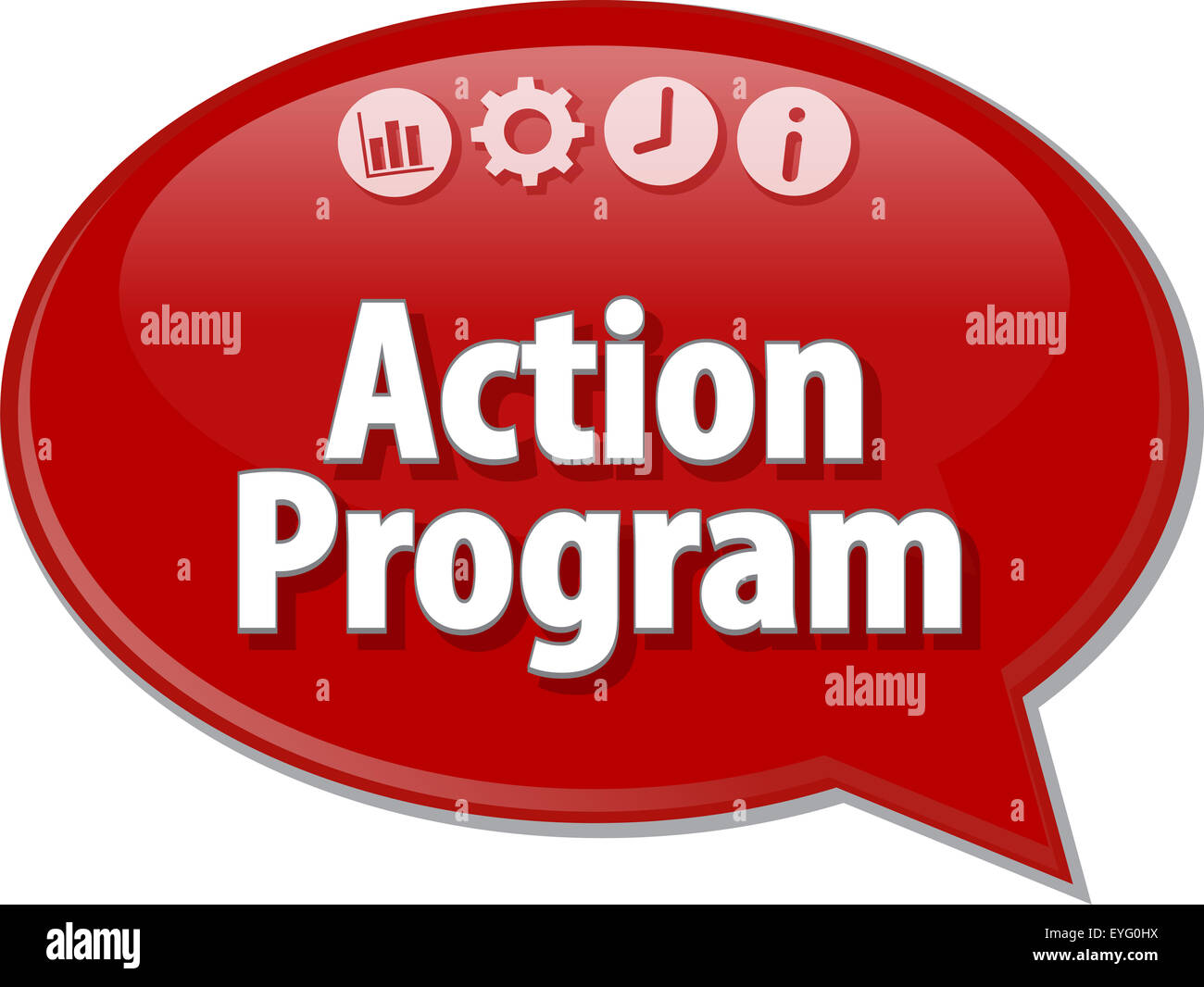 Speech bubble dialog illustration of business term saying Action ...
