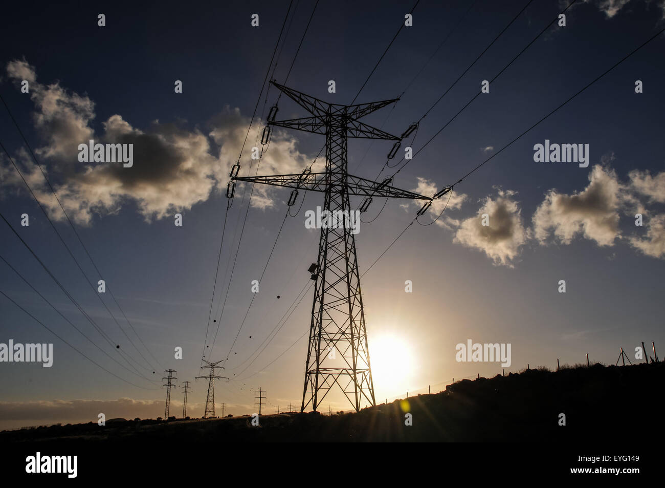 Electricity Power Pylon Stock Photo - Alamy