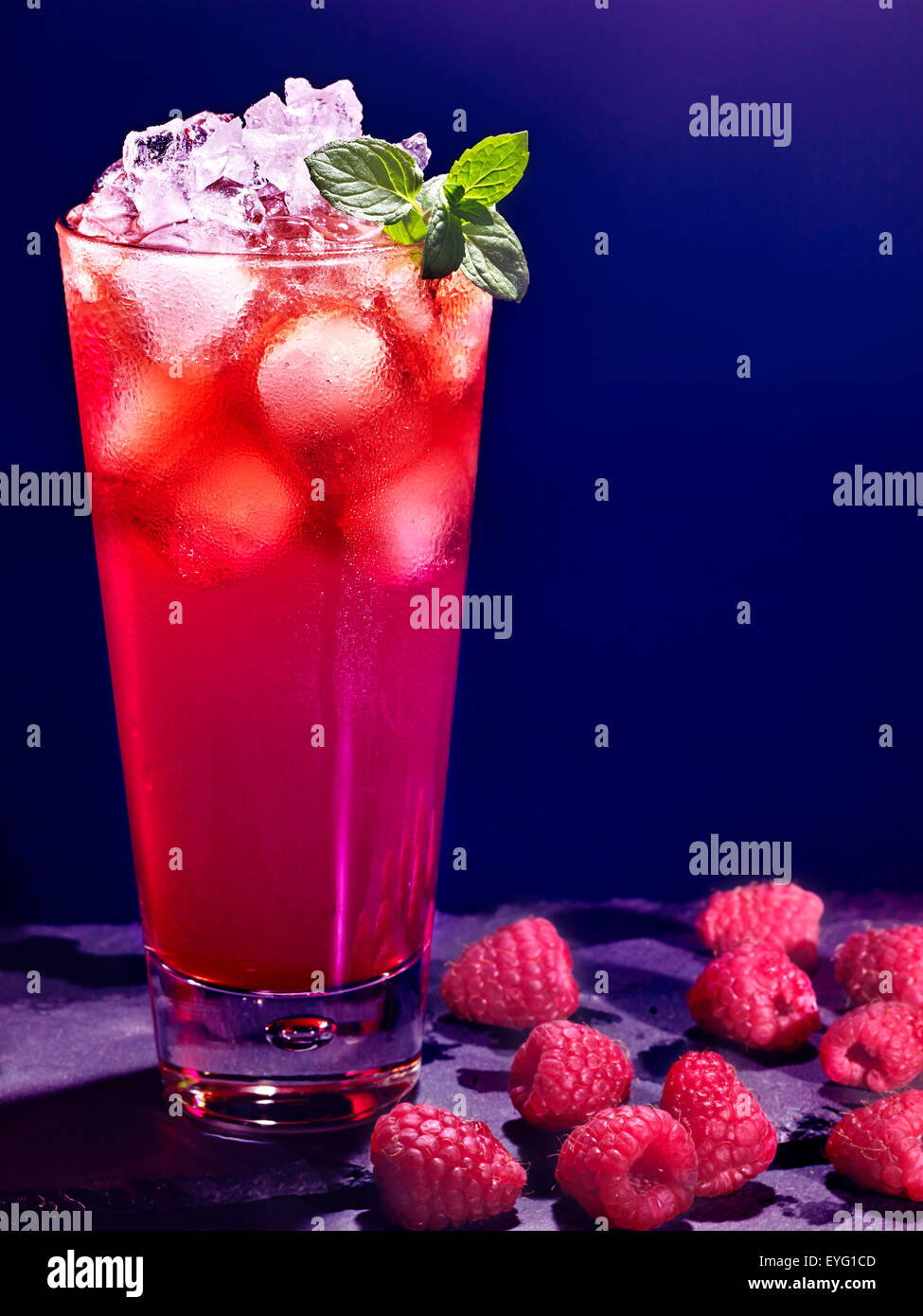 Red raspberry cocktail on dark background 78 Stock Photo - Alamy