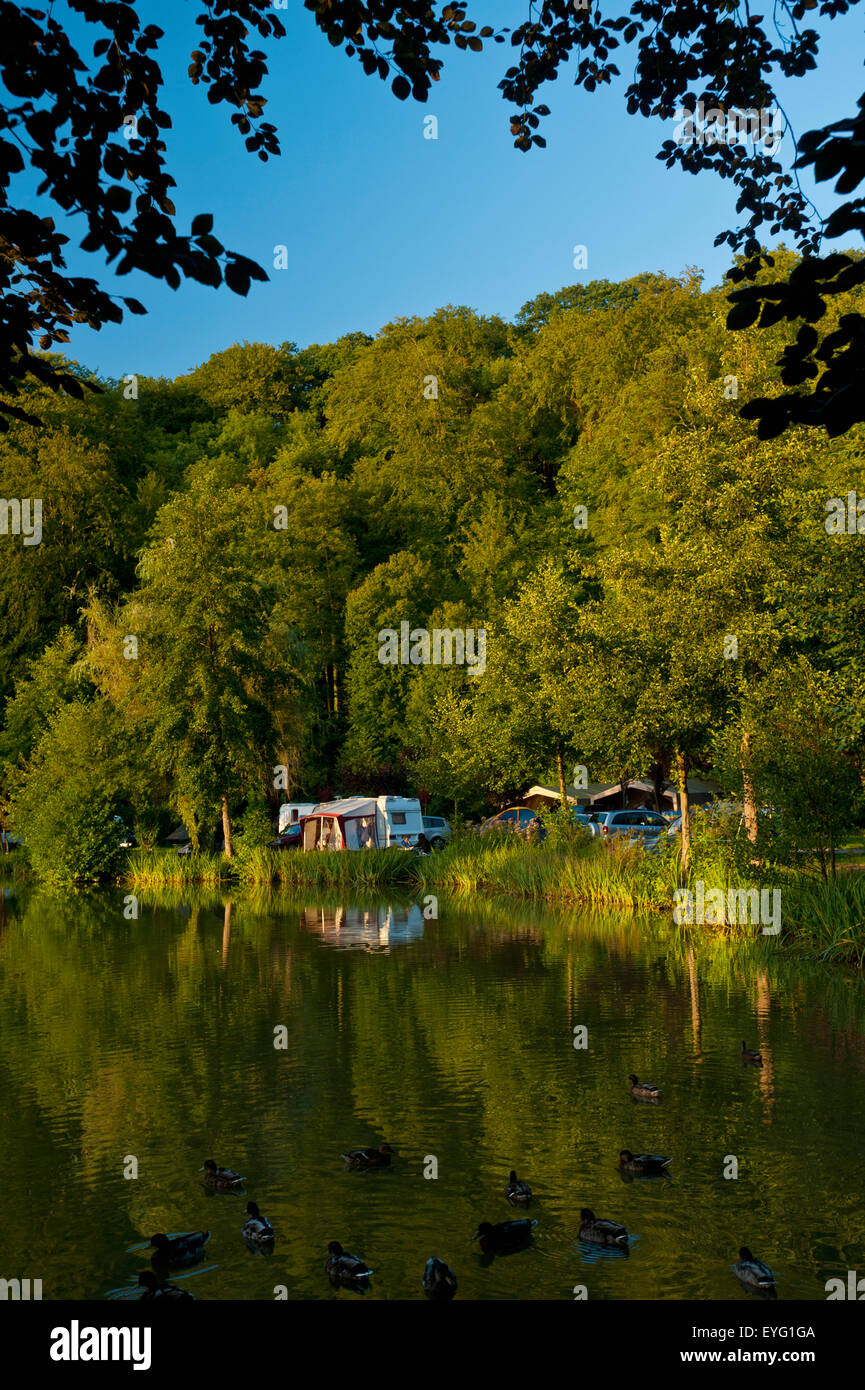 France, Normandy, Camping beside lake; Le Brevedent Stock Photo - Alamy