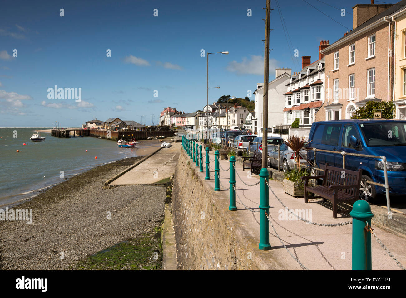 UK, Wales, Gwynedd, Aberdovey, seafront promenade Stock Photo - Alamy