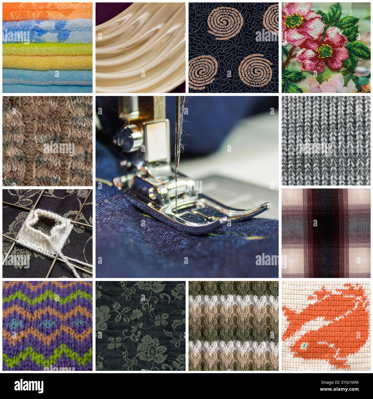 Collage with textures Stock Photo - Alamy