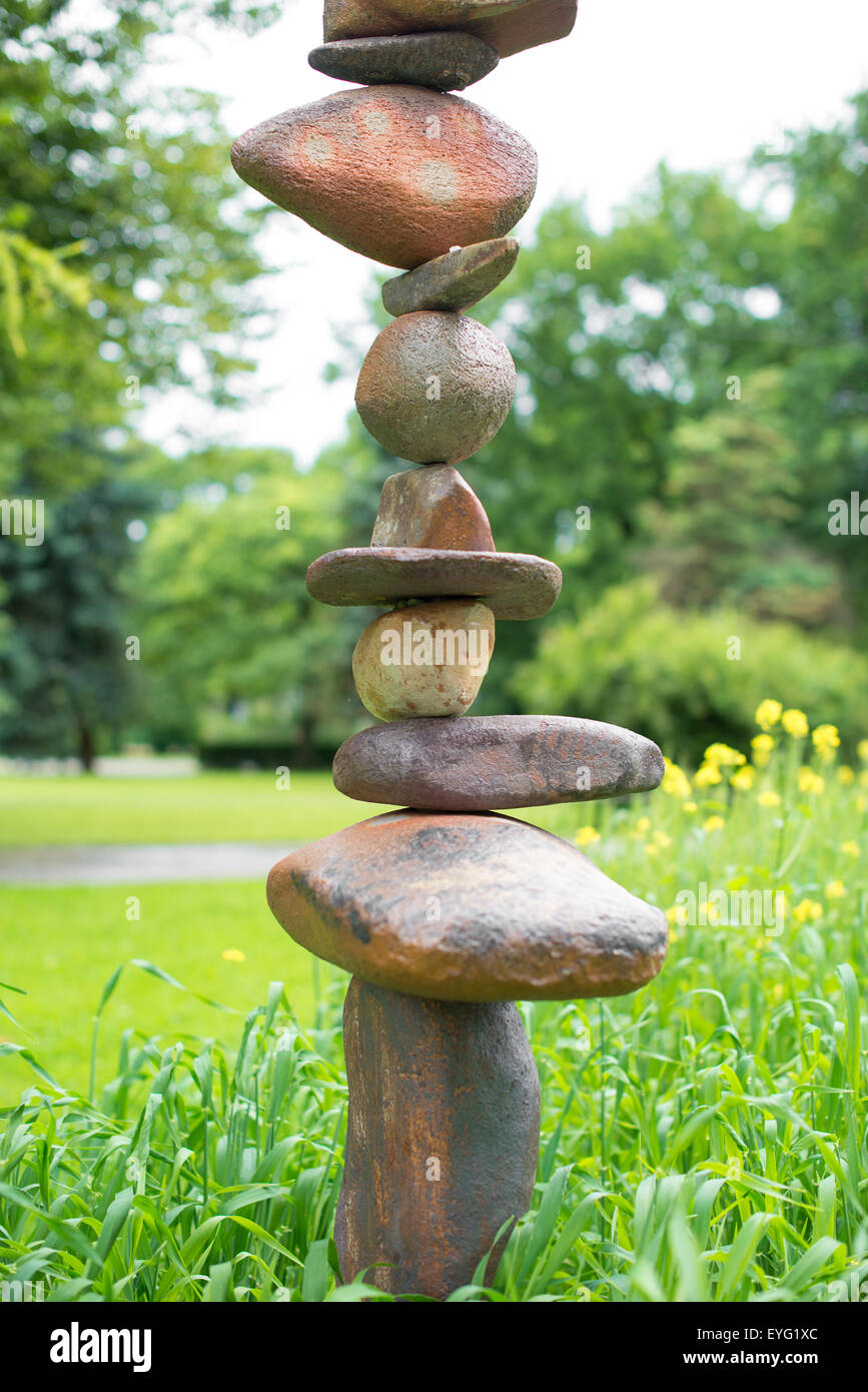 Pyramid made of stone in the park Stock Photo - Alamy