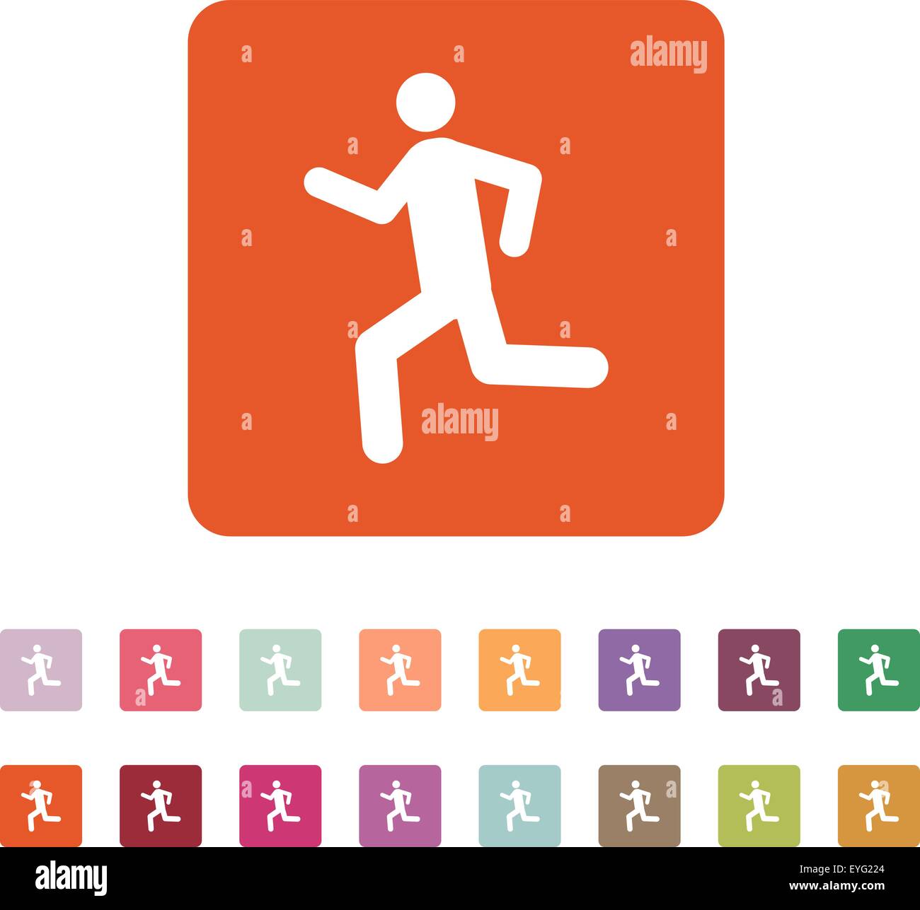 The man running icon. Run symbol. Flat Stock Vector Image & Art - Alamy