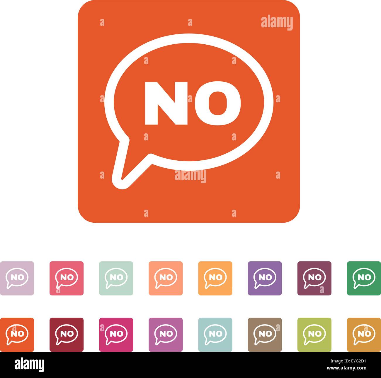The NO speech bubble icon. No symbol. Flat Stock Vector Image & Art - Alamy