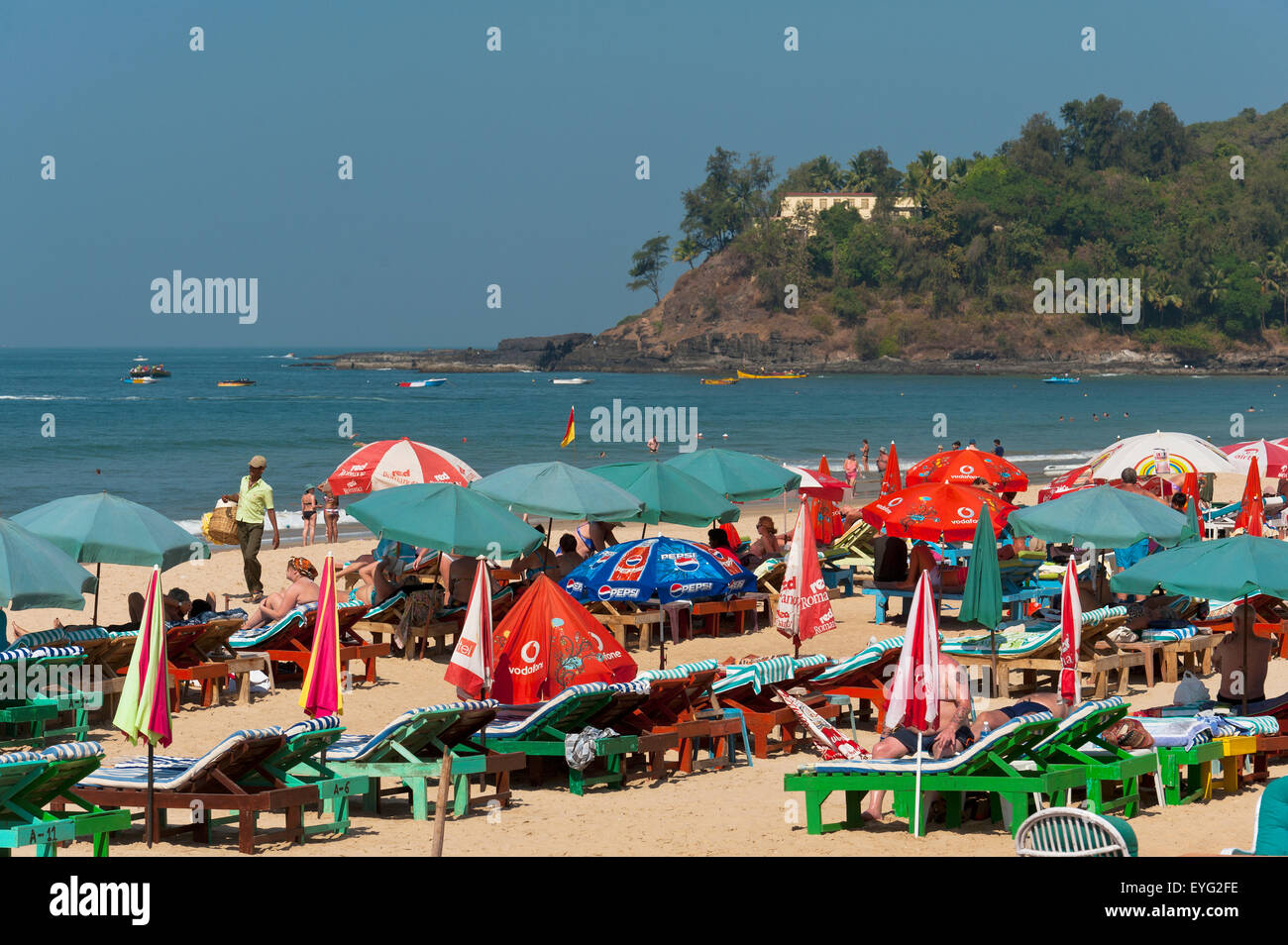 India, Goa, Beach scene; Baga Stock Photo - Alamy