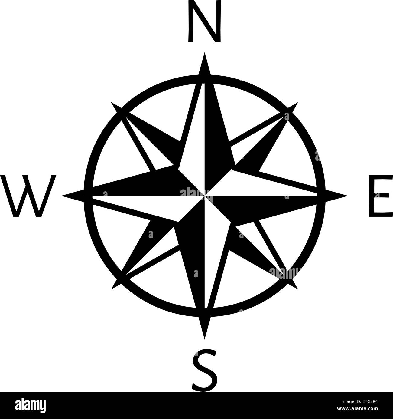 Map with compass Black and White Stock Photos & Images - Alamy