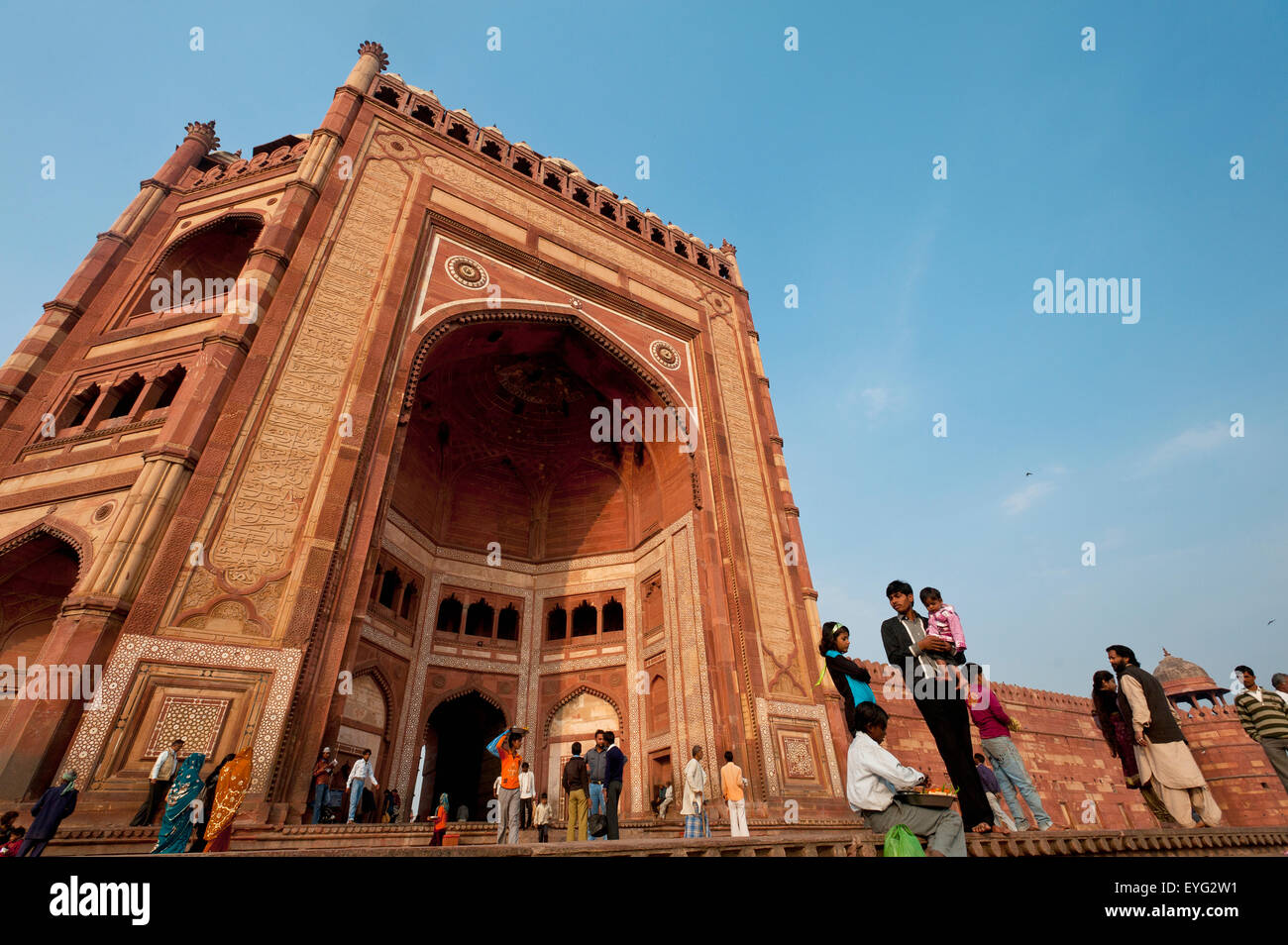 India, Fatehpur Sikri; Agra, Buland Darwaza (Great Gate) of Jami Masjid ...