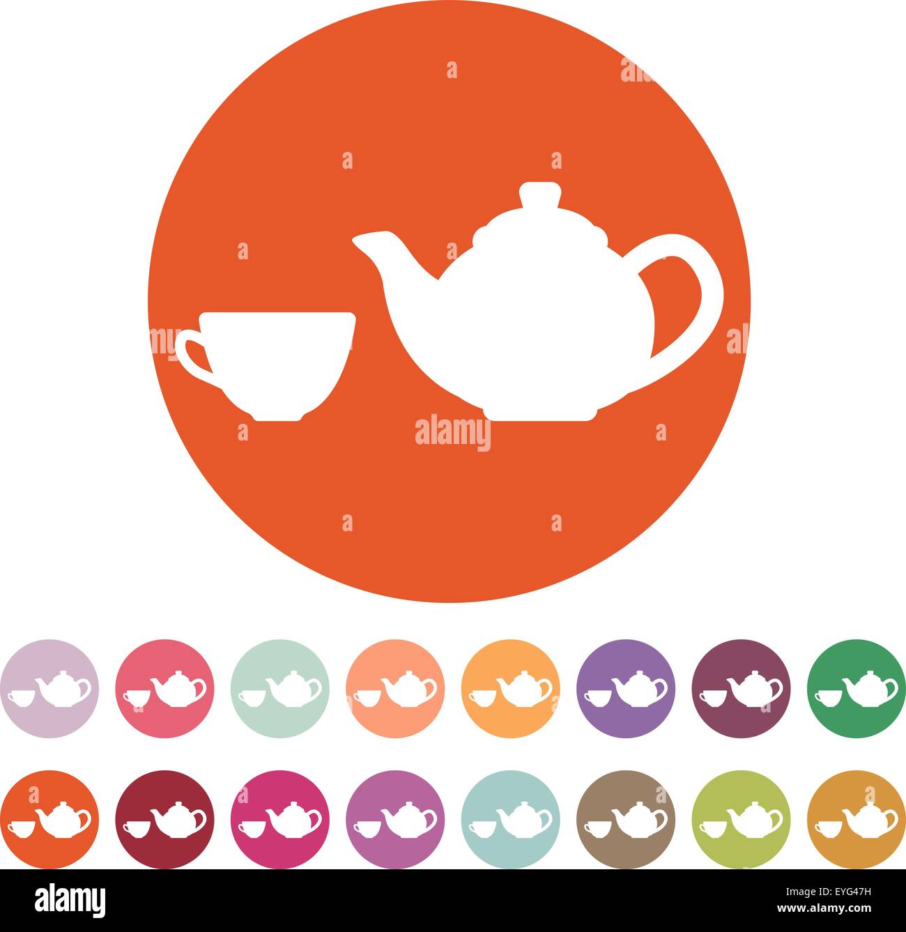 The teapot and cup icon. Tea symbol. Flat Stock Vector Image & Art - Alamy