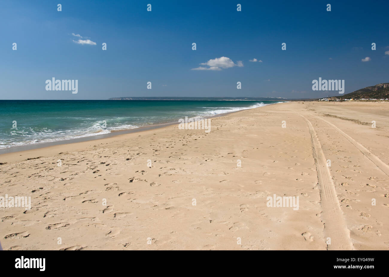 Empty beaches of the Atlantic Coast - the Costa de La Luz - of southern ...
