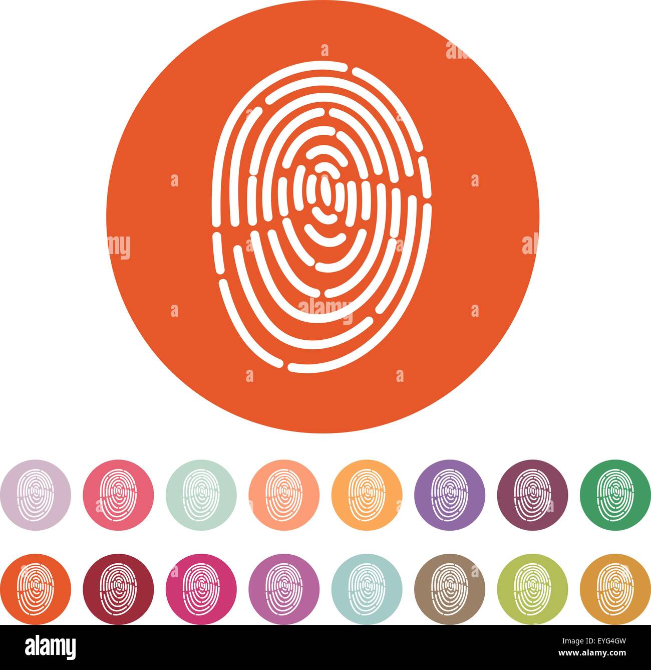 The fingerprint icon. ID symbol. Flat Stock Vector Image & Art - Alamy
