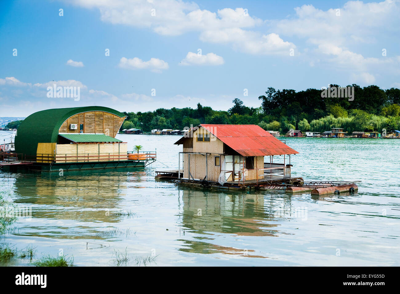 Serbia., River Danube; Belgrade, floating on river, Cafe Bars Stock ...