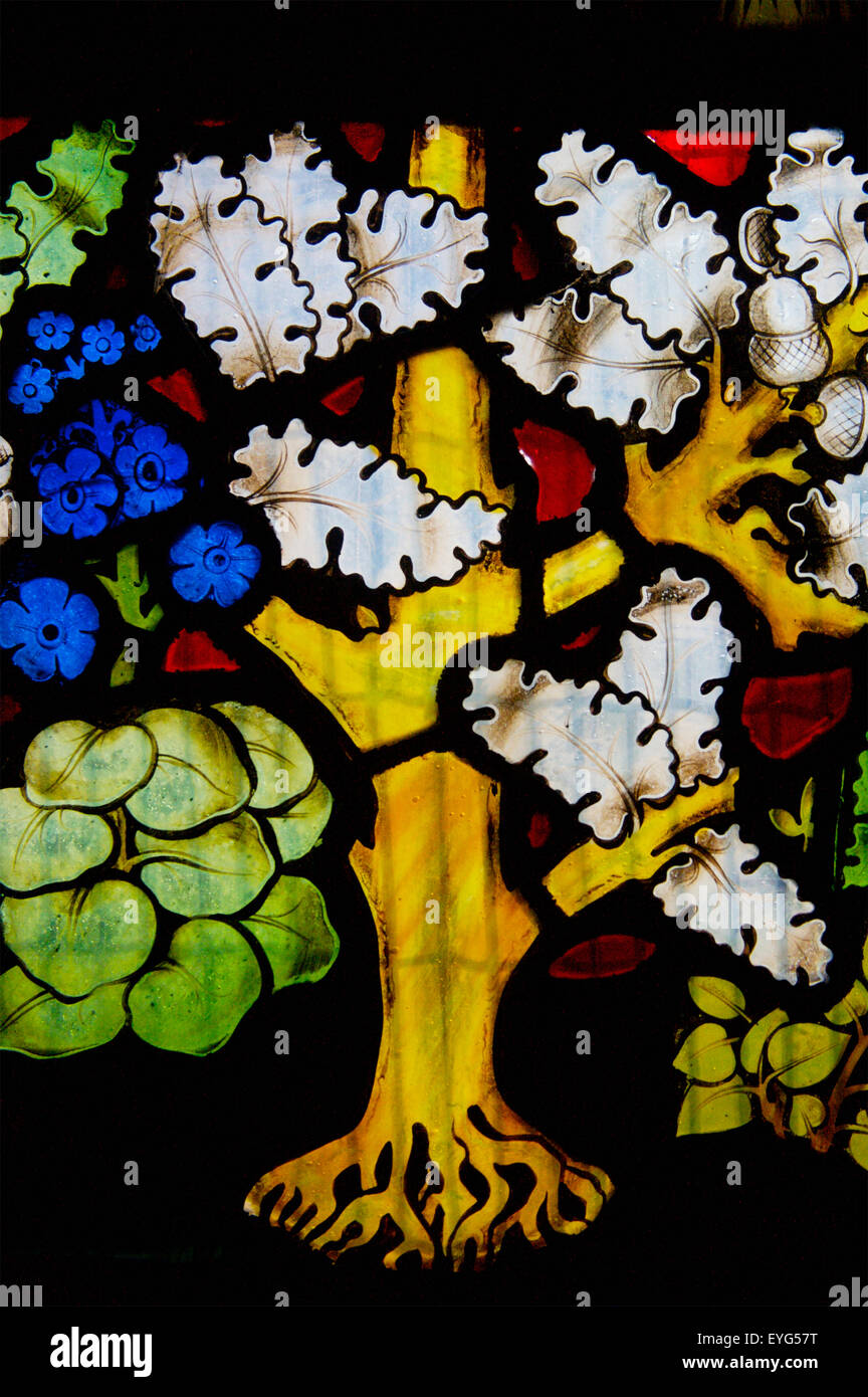 Uk, Rousham Church; Oxfordshire, Stained Glass Window Stock Photo - Alamy