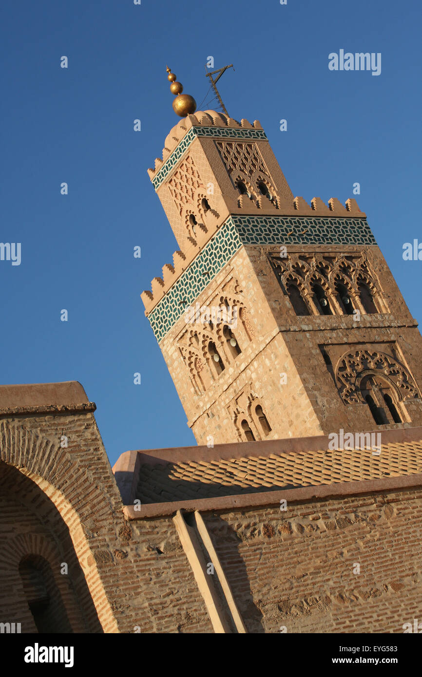 Morocco, Largest Mosque In Marrakesh; Marrakech, Minaret Of Koutoubia ...