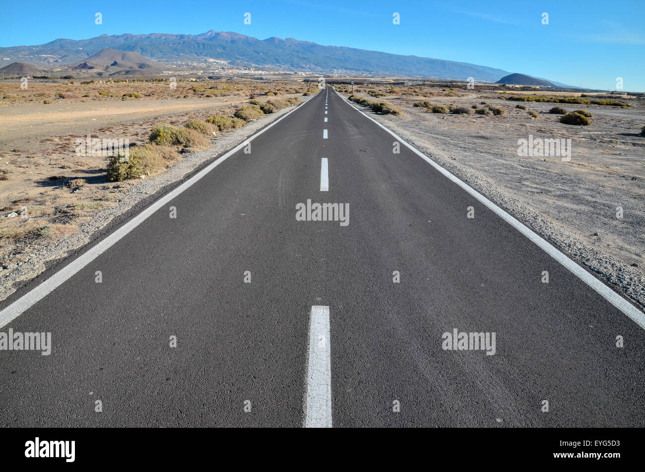Long Lonely Road Stock Photo - Alamy