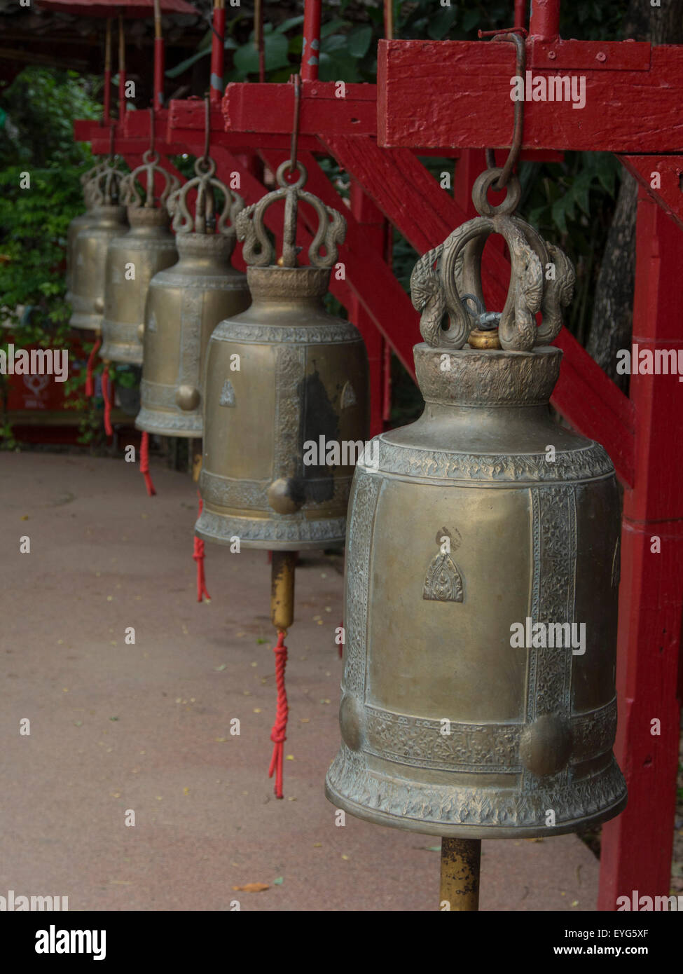 Buddhist bells in temple hi-res stock photography and images - Alamy
