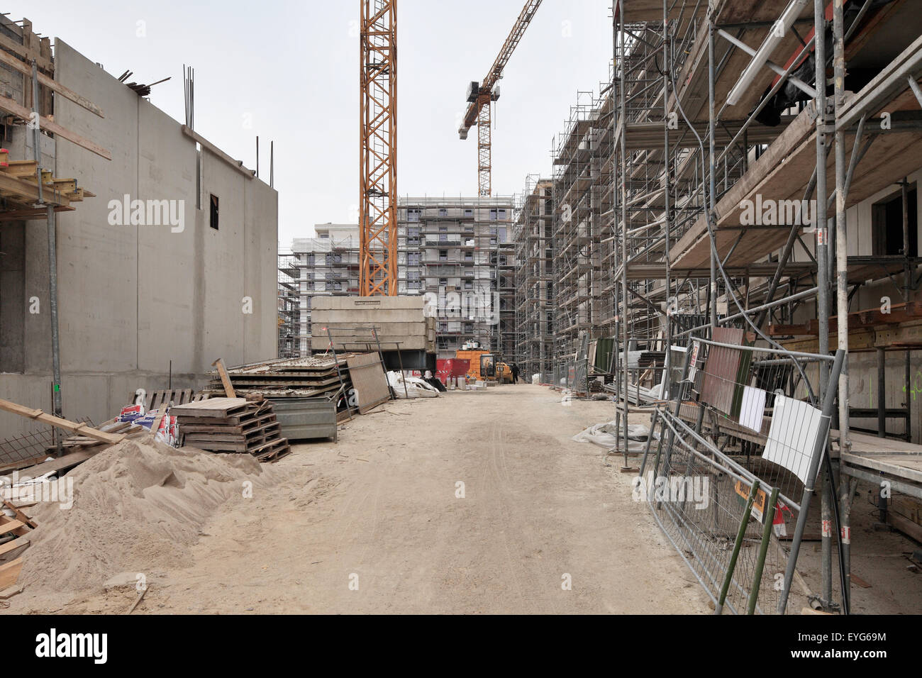 Berlin, Germany, construction site for the housing project La Vie in ...