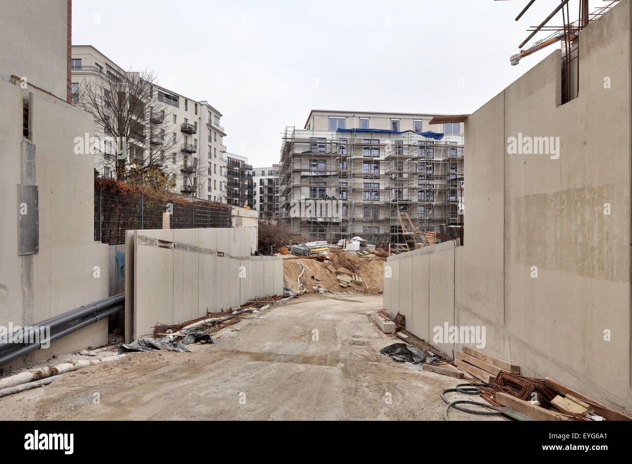 Berlin, Germany, construction site for the housing project La Vie in ...