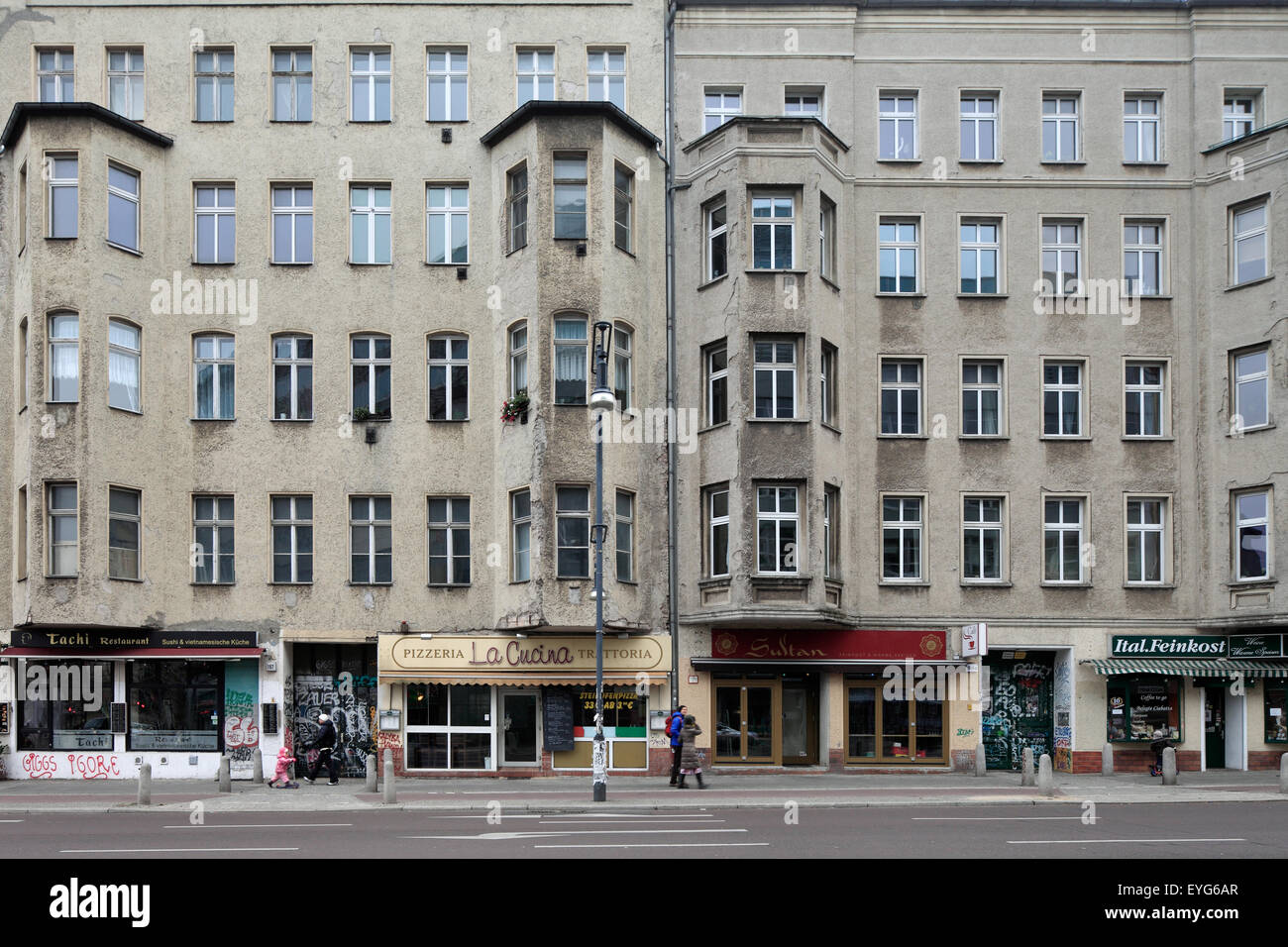 Berlin, Germany, old buildings with bay windows in Berlin-Prenzlauer ...