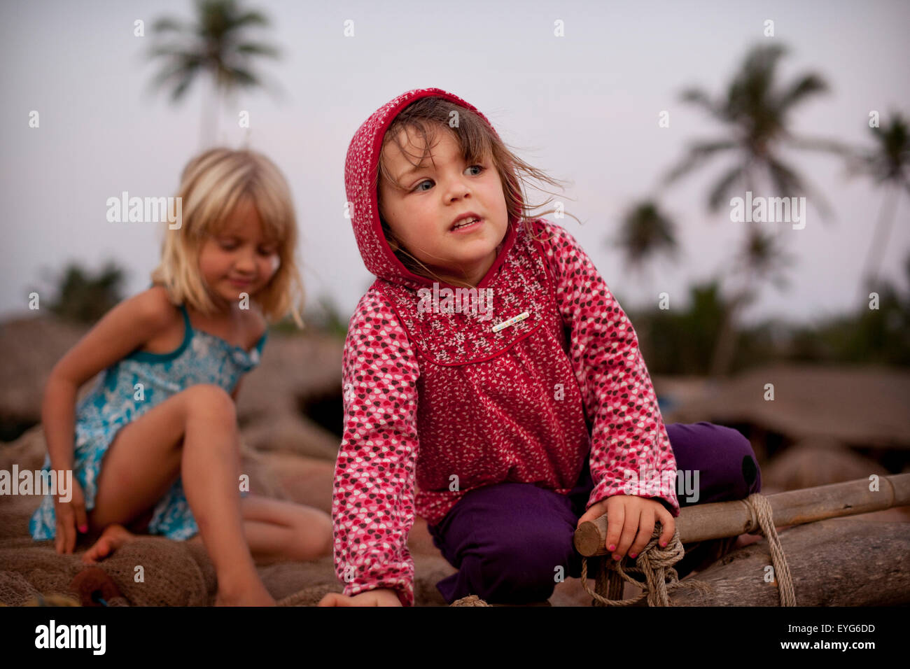 Kids play together on holiday in India, Patnum Beach, Goa, India Stock ...