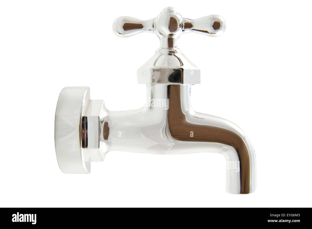 Silver water tap isolated on a white background Stock Photo - Alamy