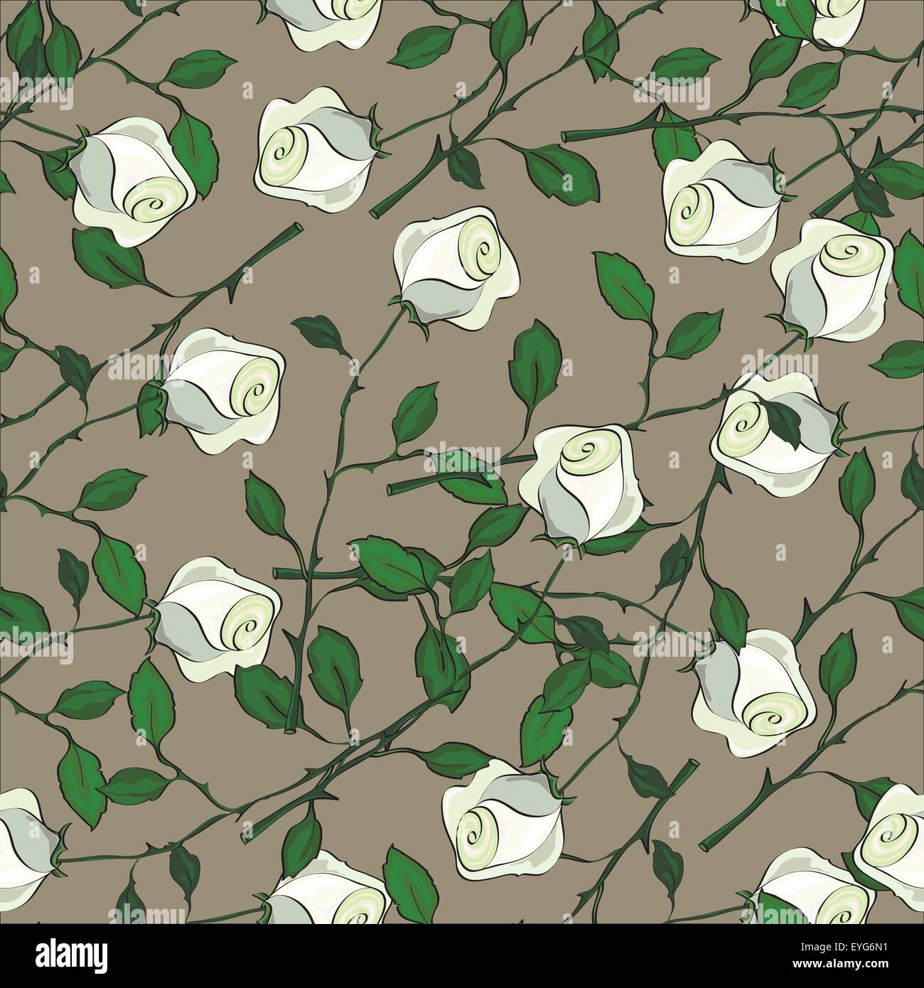 seamless background with roses and leaves Stock Vector Image & Art - Alamy