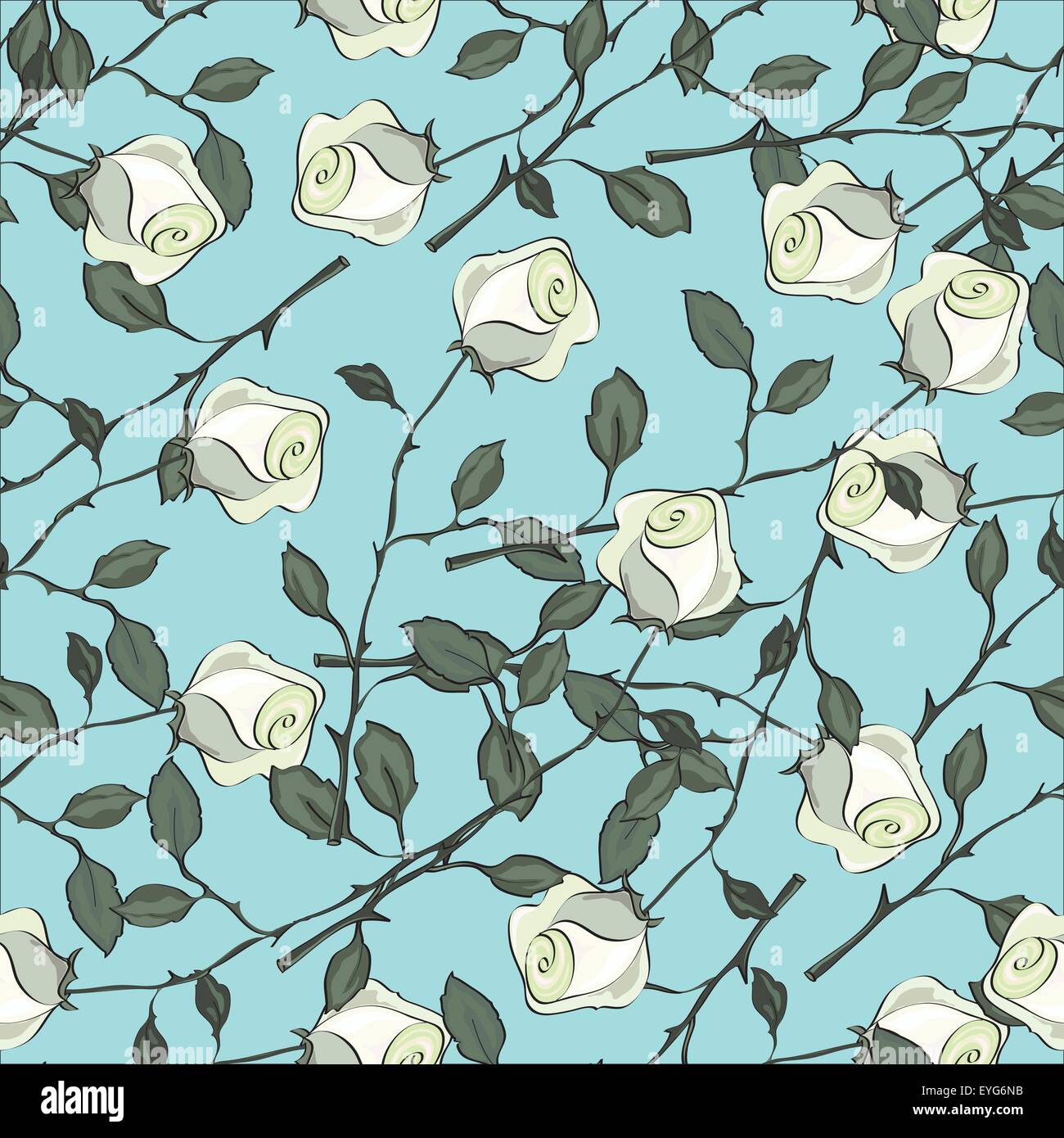 seamless background with roses and leaves Stock Vector Image & Art - Alamy