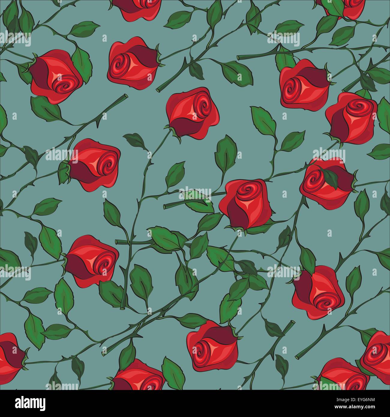 seamless background with roses and leaves Stock Vector Image & Art - Alamy