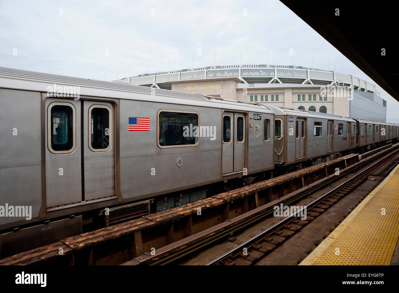 Yankee Stadium And Train Stopped In 183 St Station In The Bronx, New ...