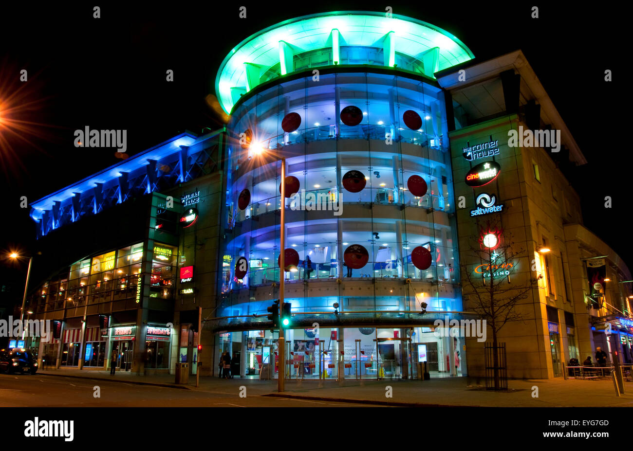 The Cornerhouse in Nottingham City at night, Nottinghamshire England UK ...