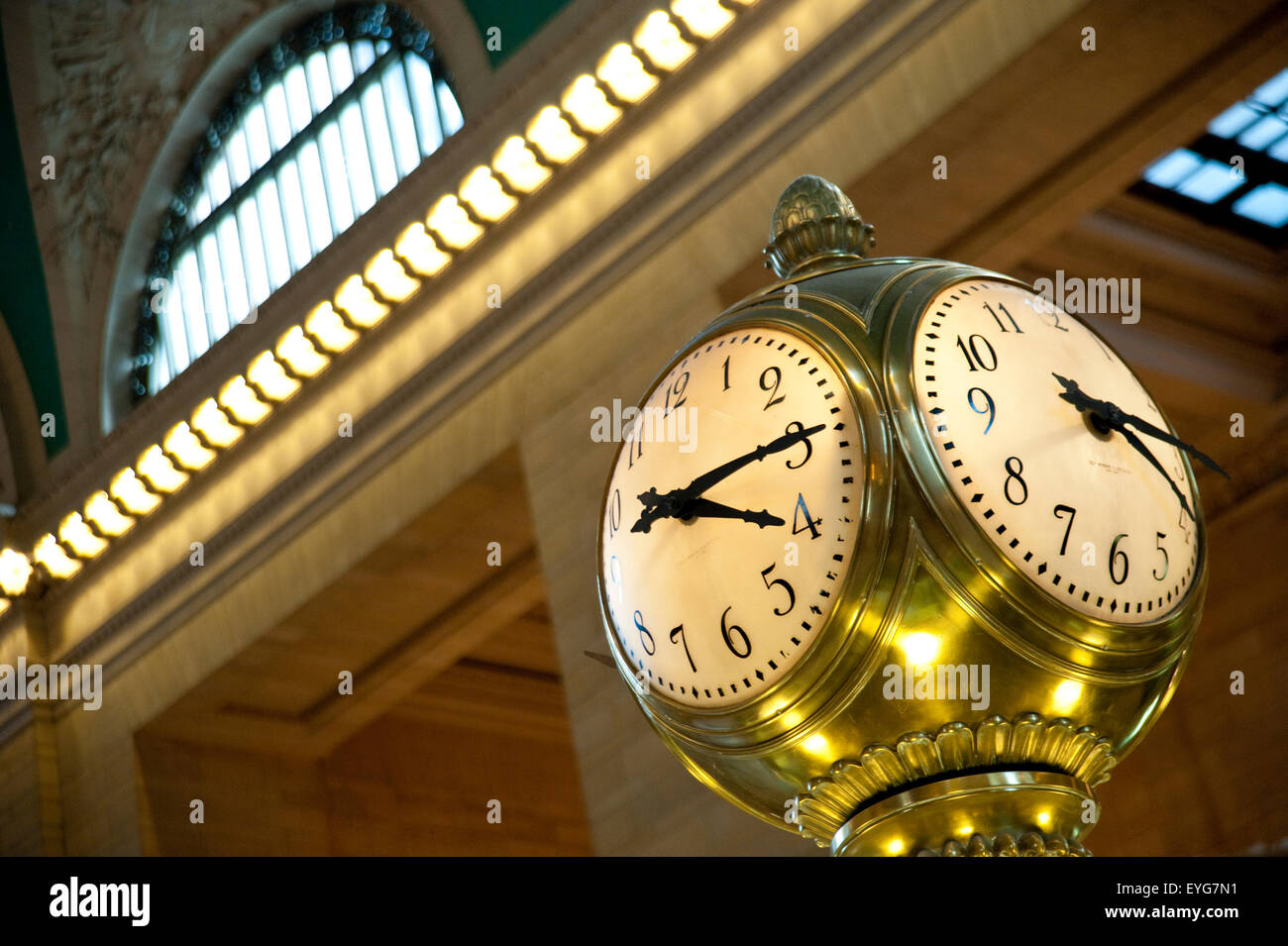Antique Clock Inside Grand Central Terminal, Murray Hill, Manhattan ...