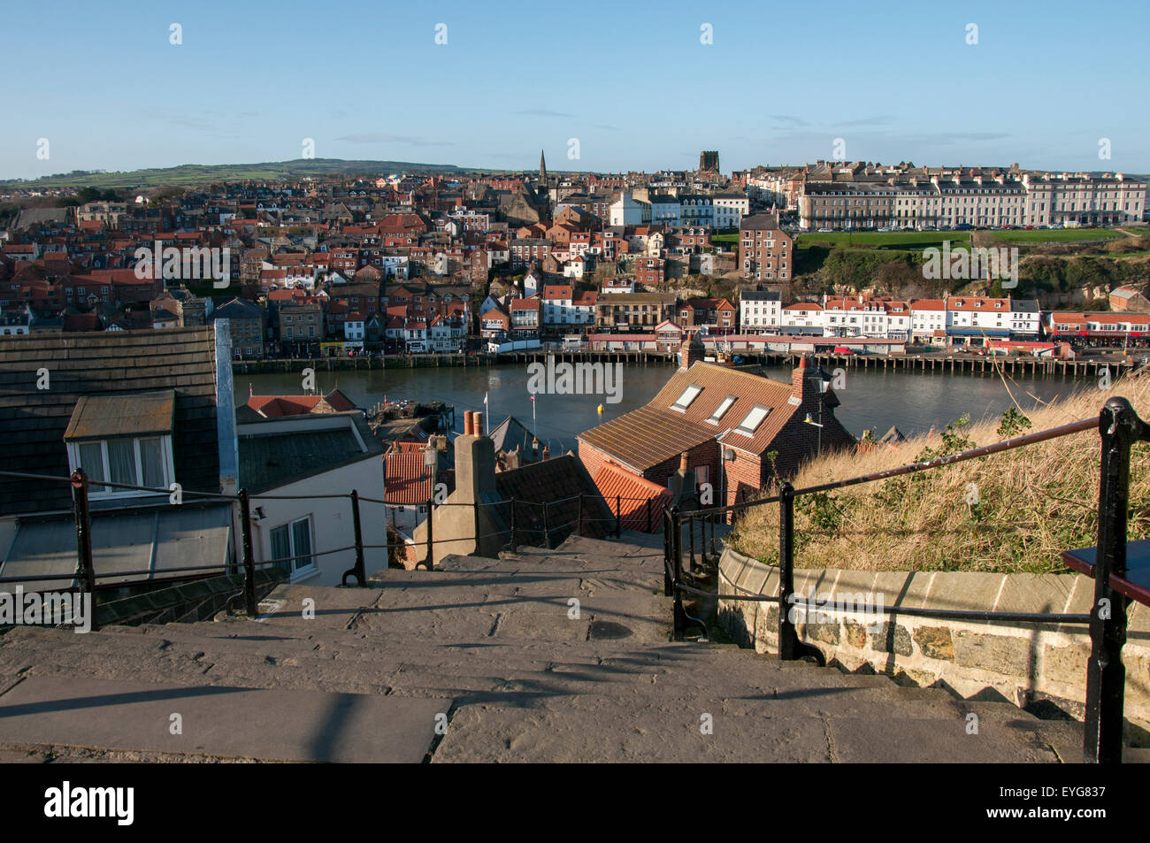 The top of East Cliff in Whitby, North Yorkshire England UK Stock Photo ...