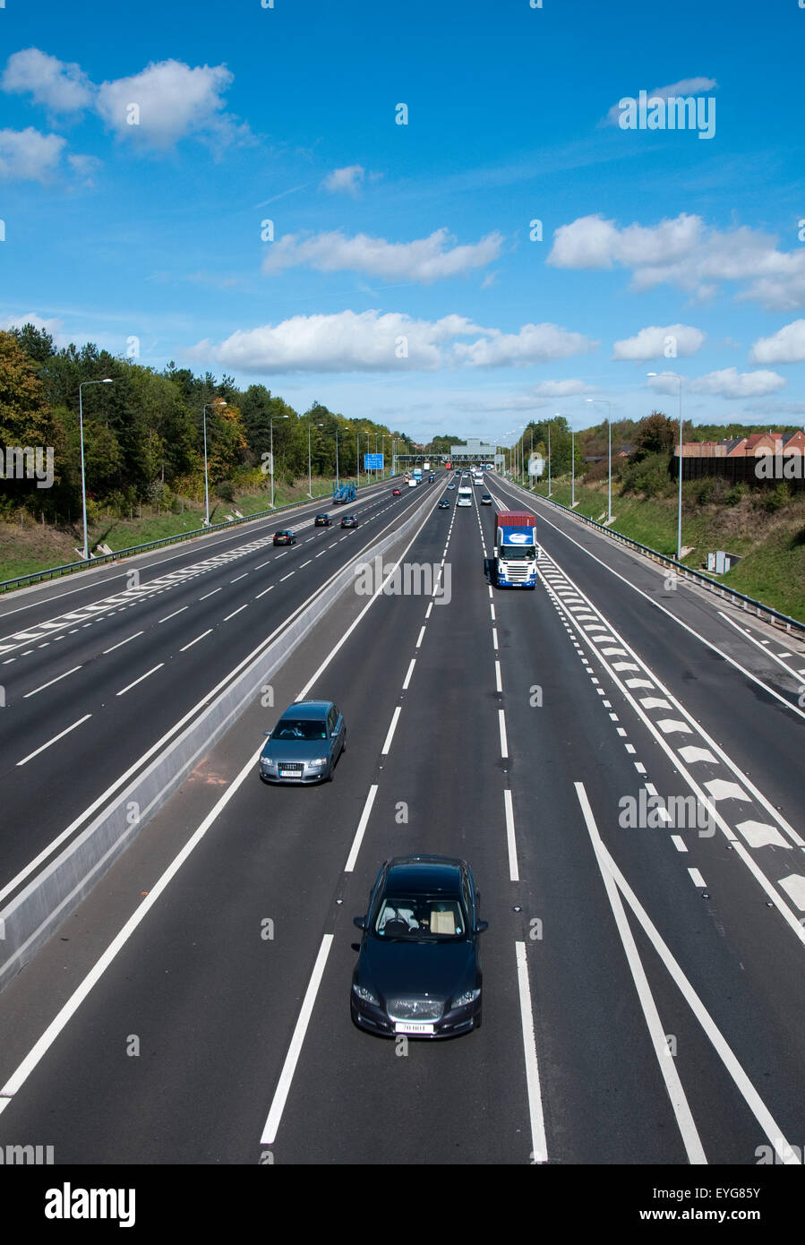 Traffic on the M1 in Nottinghamshire England UK Stock Photo - Alamy
