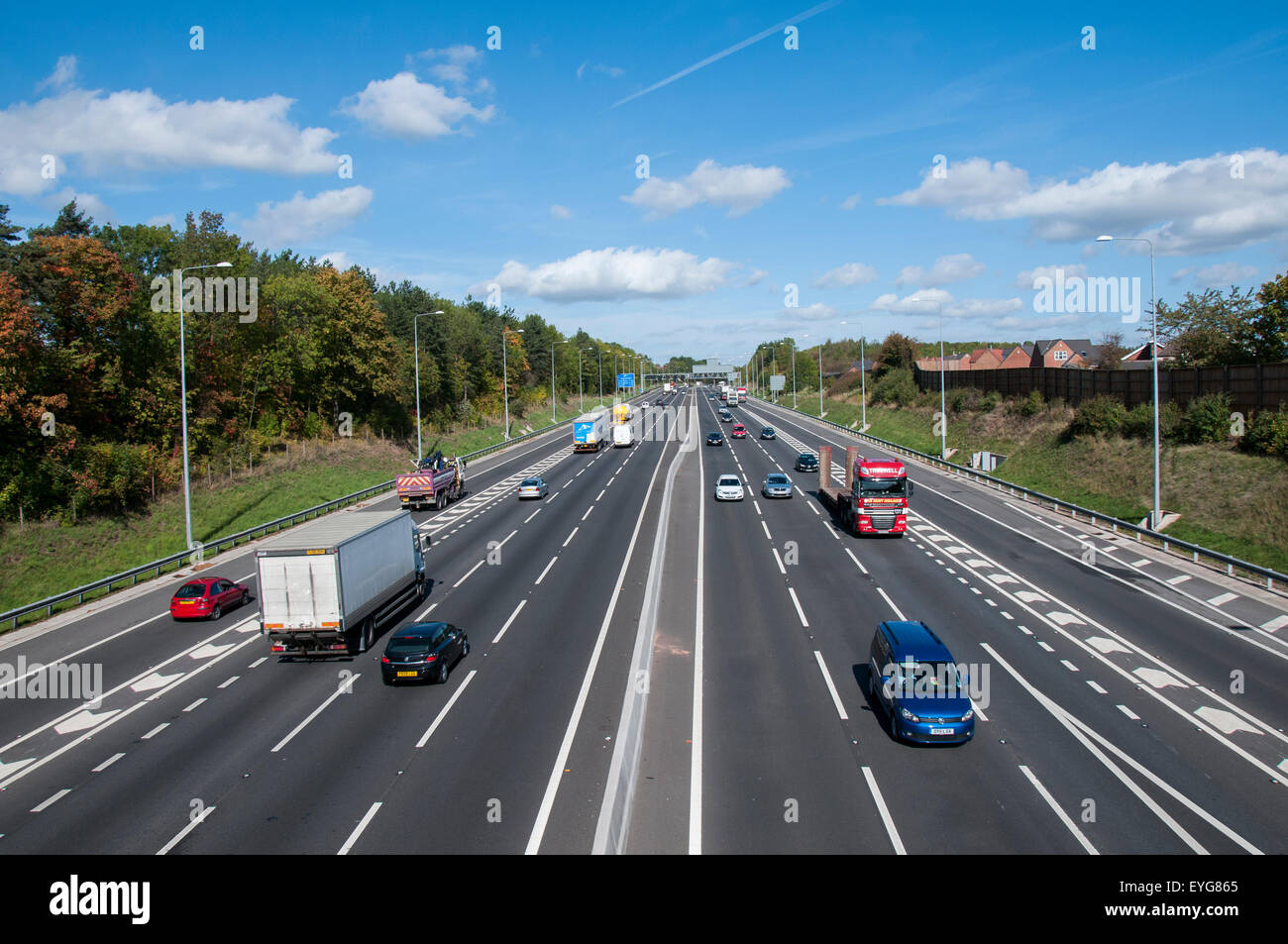 Traffic on the M1 in Nottinghamshire England UK Stock Photo - Alamy