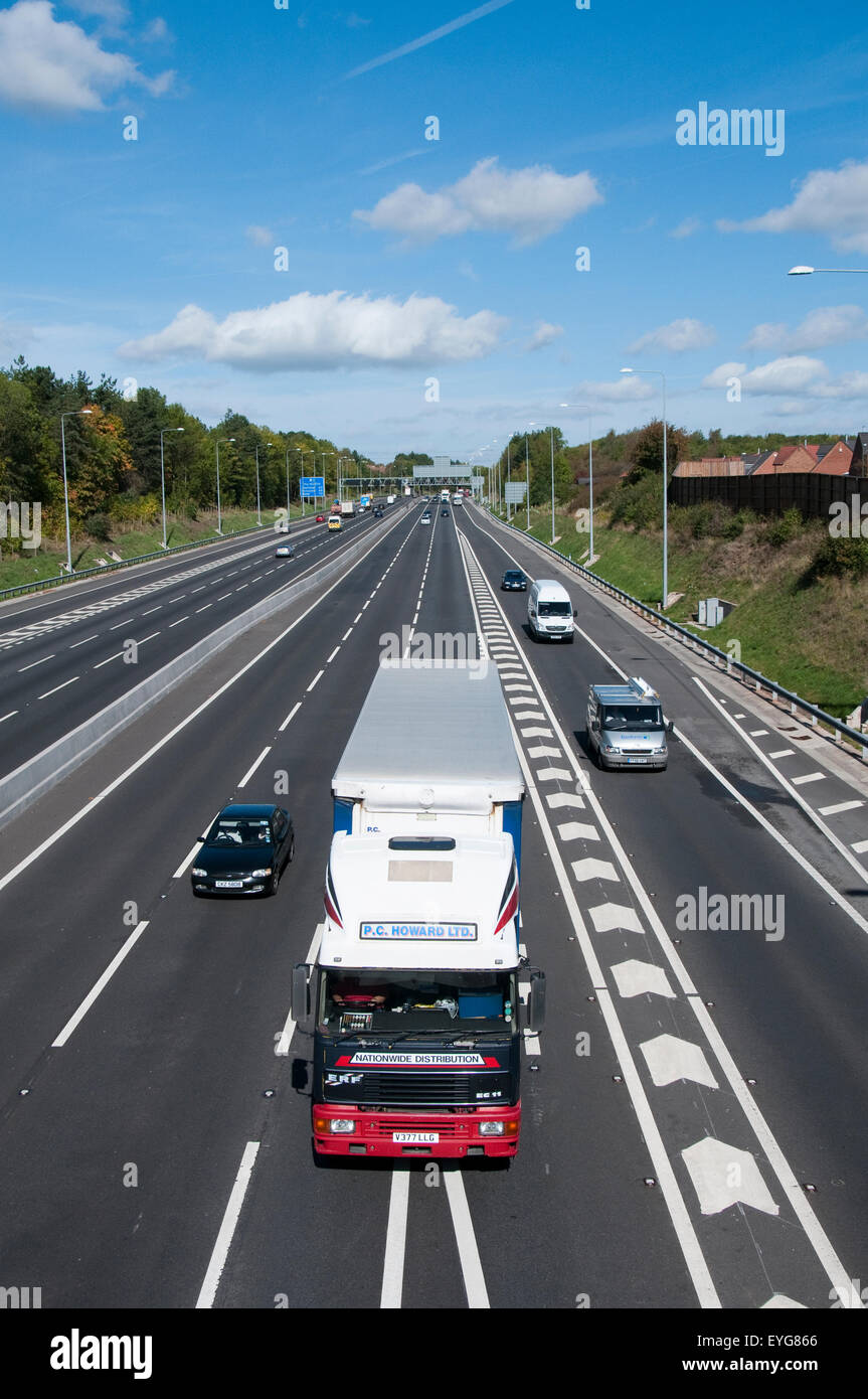 Traffic on the M1 in Nottinghamshire England UK Stock Photo - Alamy