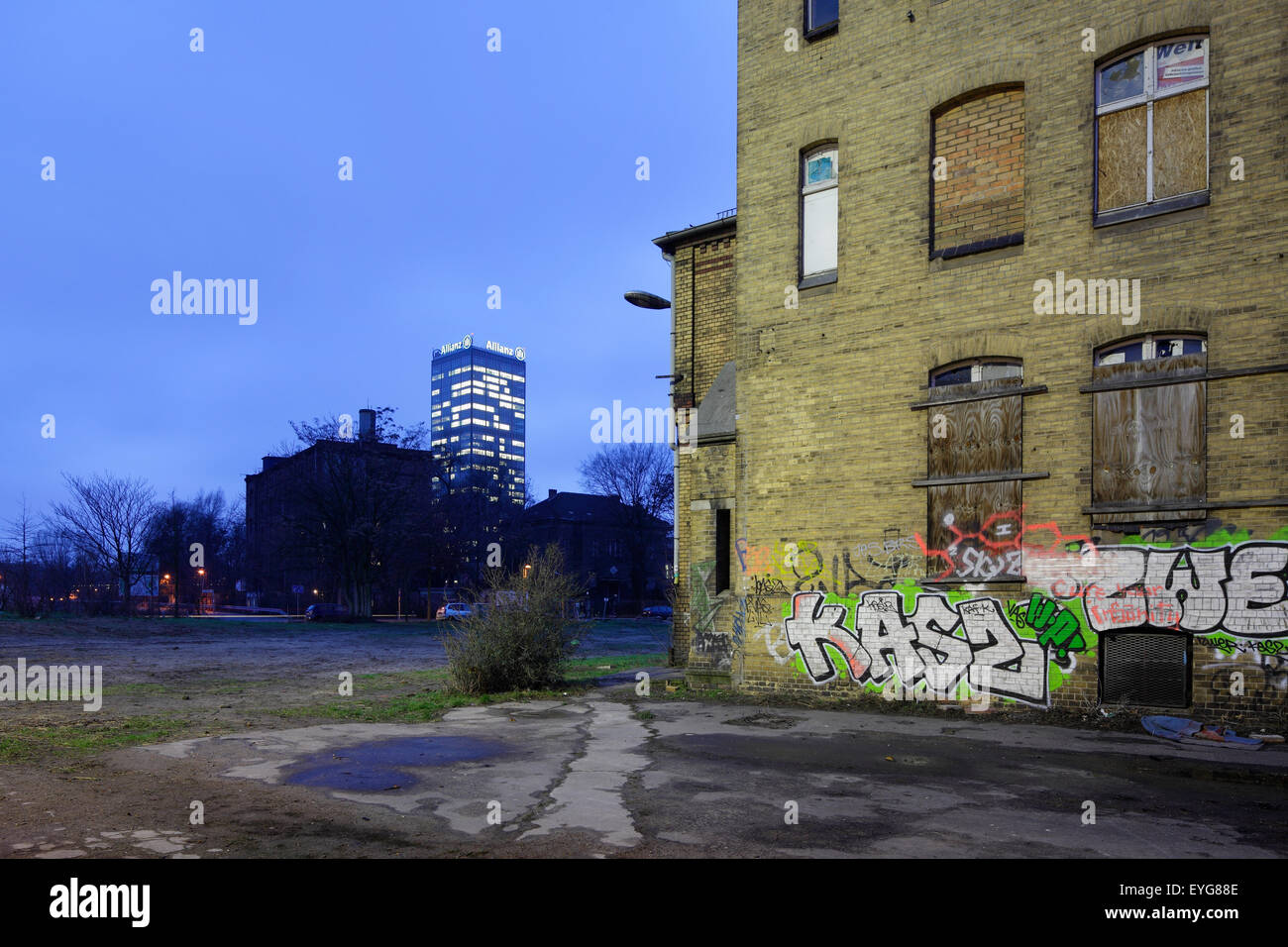 Berlin, Germany, industrial ruin of the old glass factory in Berlin ...