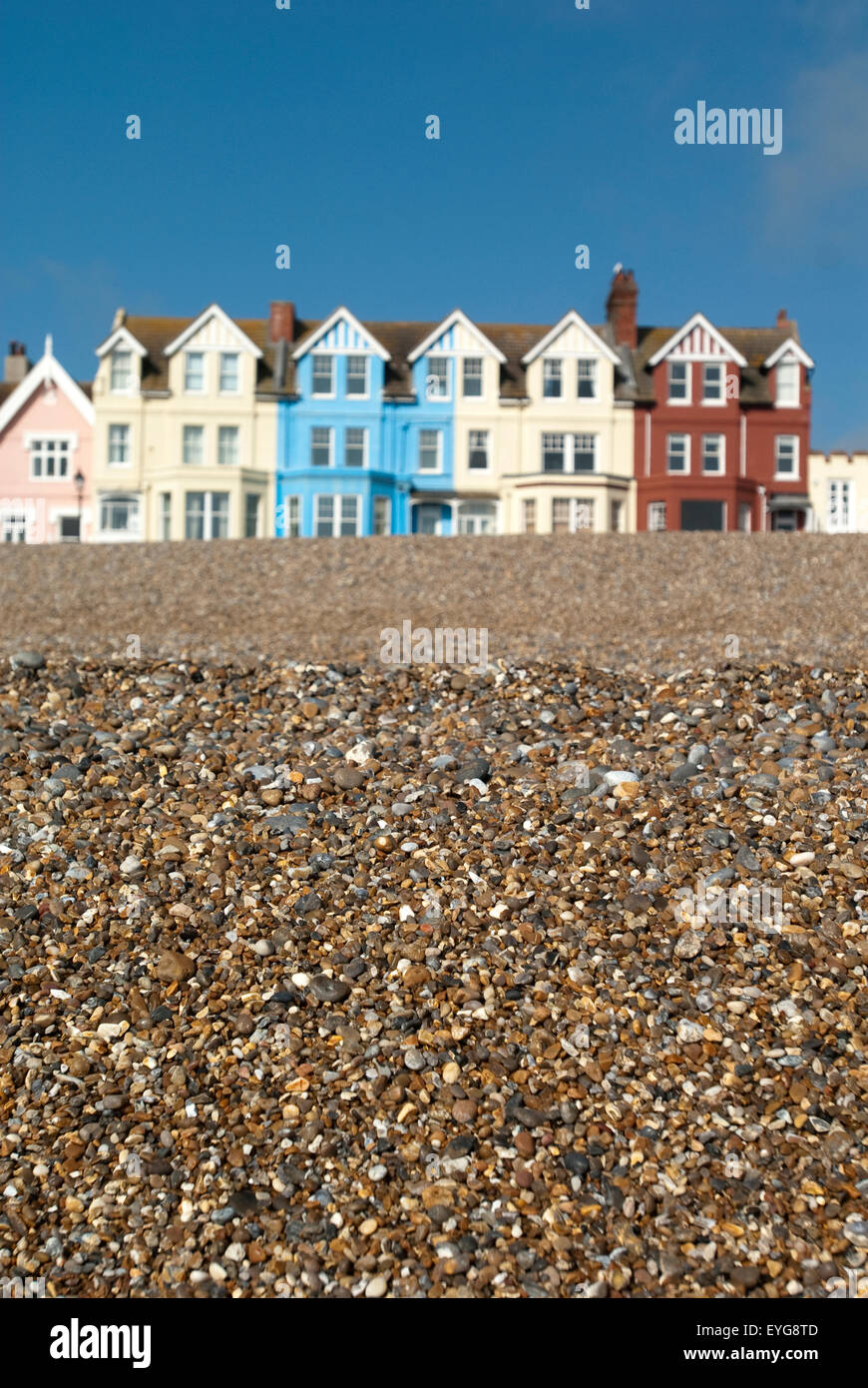 Traditional Victorian Seafront Houses Facing The Shingle Beach At ...