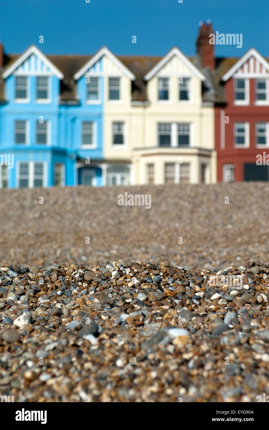 Traditional Victorian Seafront Houses Facing The Shingle Beach At ...